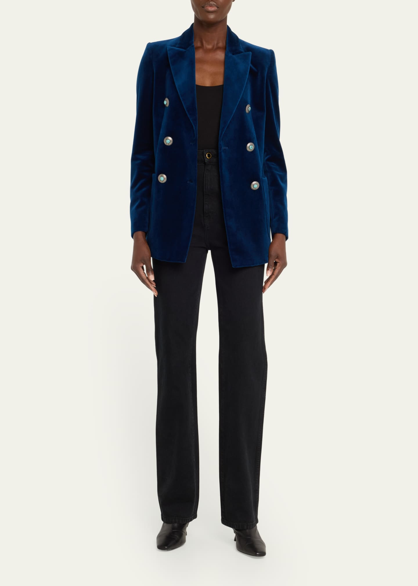 FORTELA Brandy Double-Breasted Velvet Blazer - Bergdorf Goodman