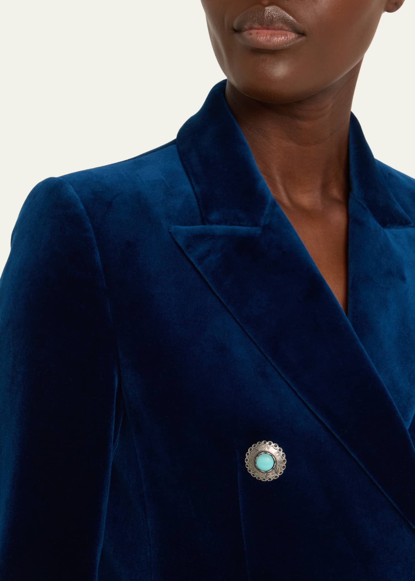 FORTELA Brandy Double-Breasted Velvet Blazer - Bergdorf Goodman