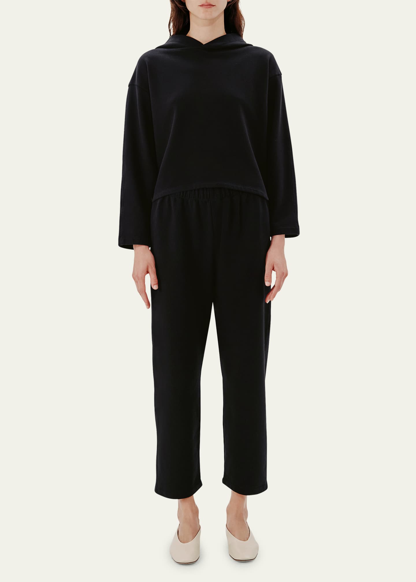 Another Tomorrow Fleece Cropped Hoodie - Bergdorf Goodman