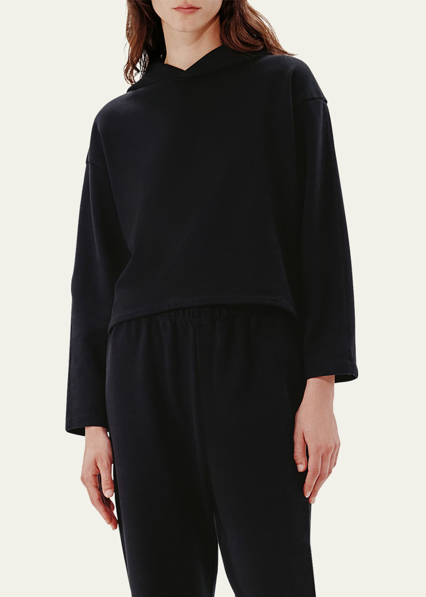 Another Tomorrow Fleece Cropped Hoodie - Bergdorf Goodman