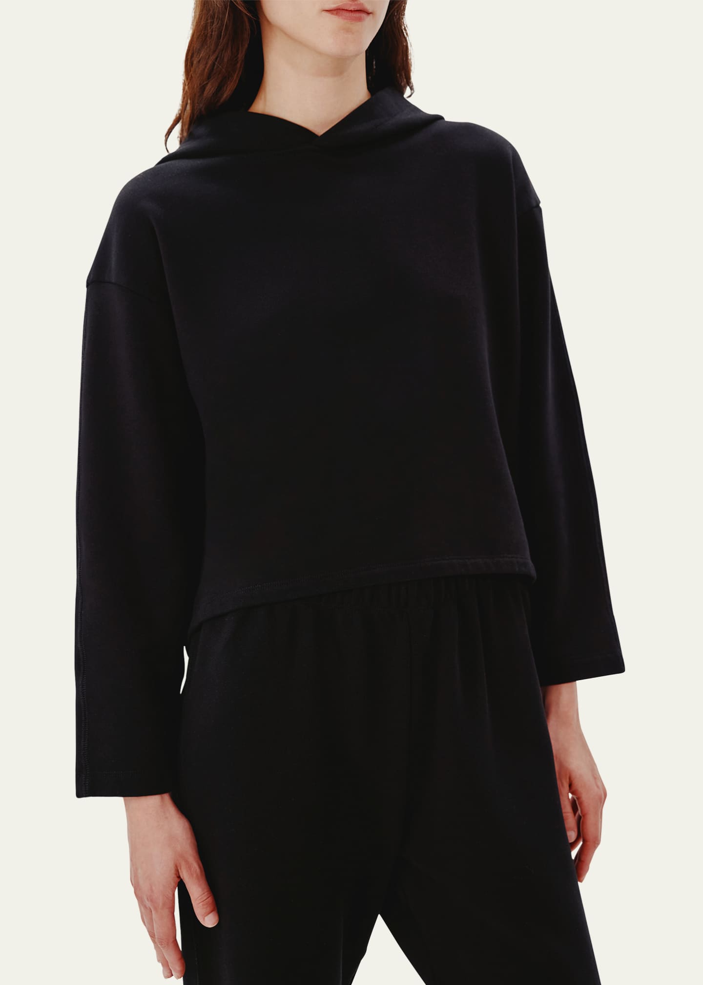 Another Tomorrow Fleece Cropped Hoodie - Bergdorf Goodman