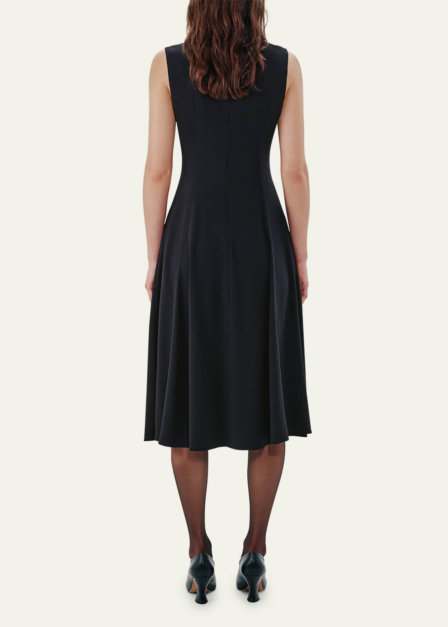 Another Tomorrow High-Neck Flared Dress - Bergdorf Goodman