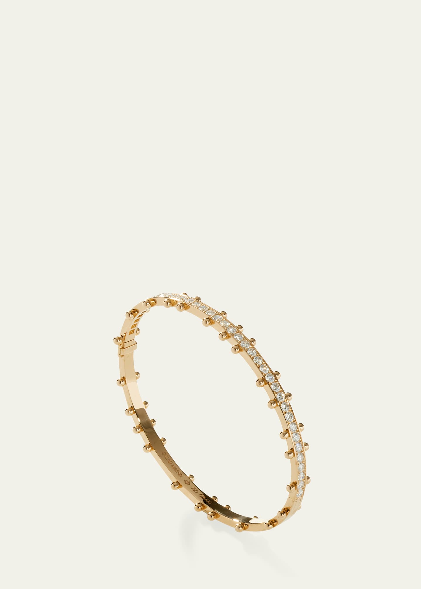 Oscar Massin Beaded 18K Recycled Gold and Lab Grown Diamond Bangle ...