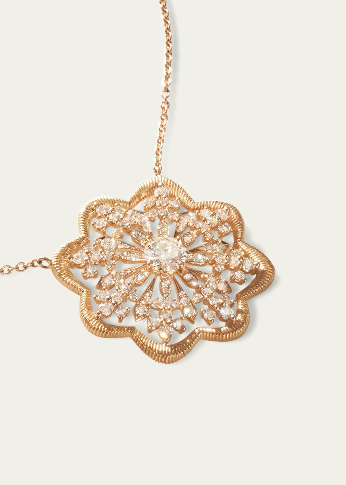 Oscar Massin Lace Flower 18K Recycled Yellow Gold and Lab Grown Diamond ...