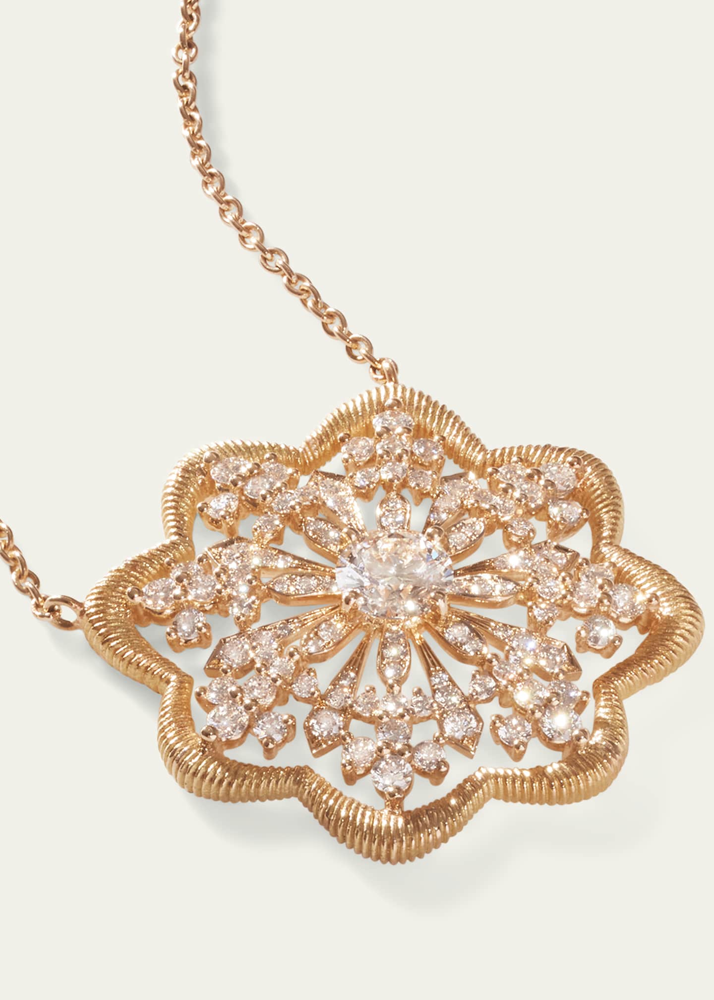 Oscar Massin Lace Flower 18K Recycled Yellow Gold and Lab Grown Diamond ...