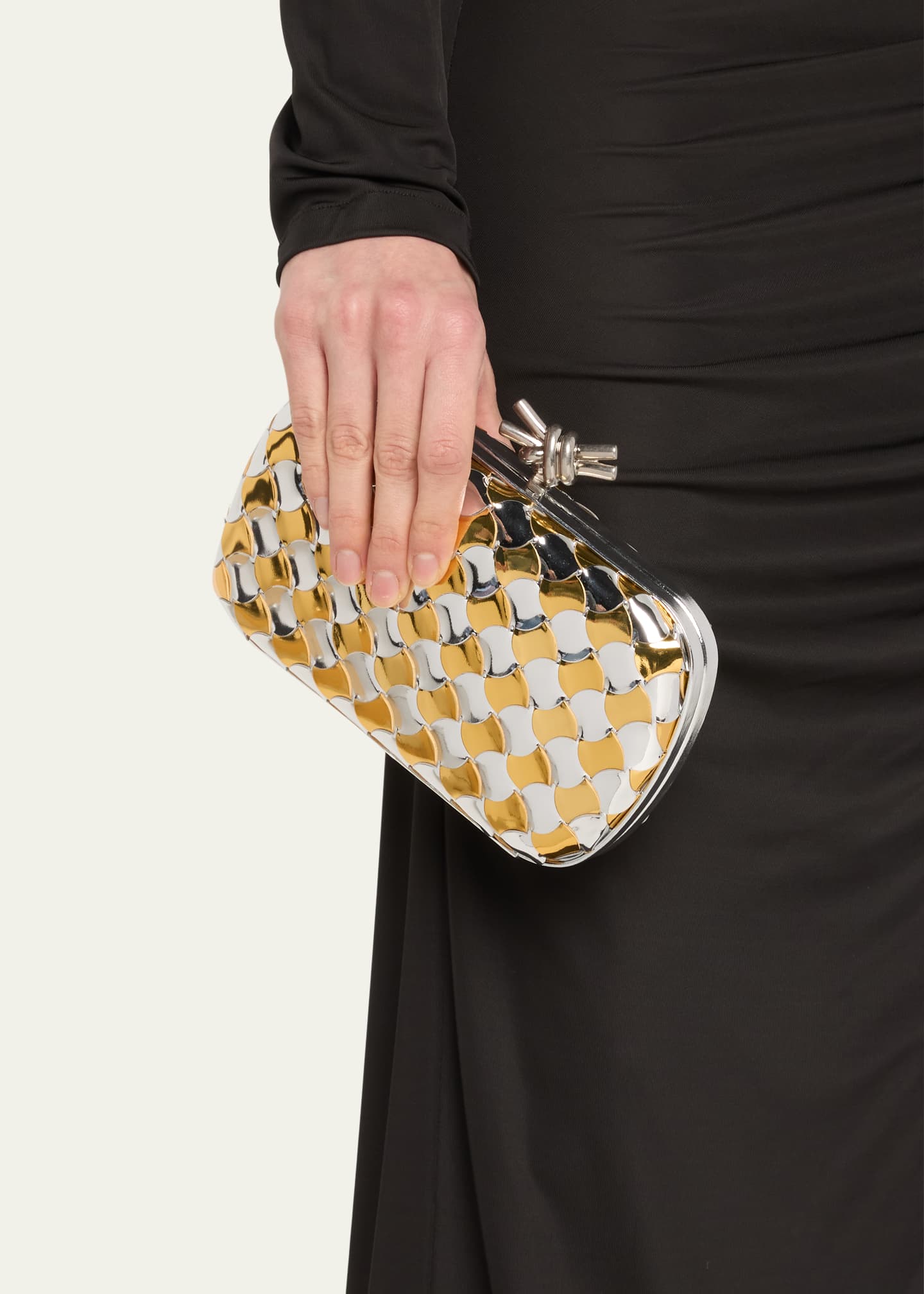 Bottega Veneta Knot Wavy Metallic Clutch Bag - Bergdorf Goodman