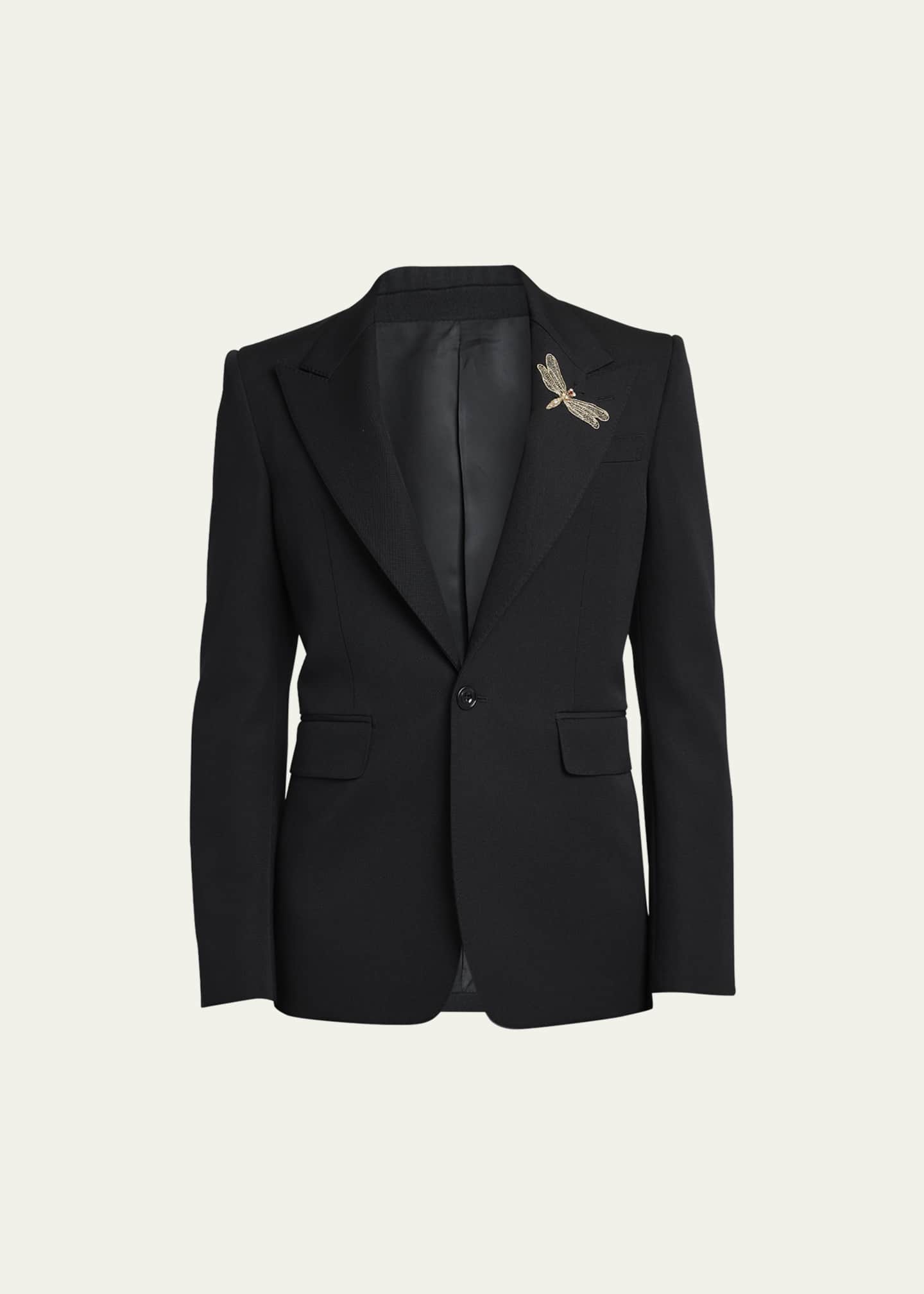 Alexander McQueen Men's Grain de Poudre Dragonfly Sport Coat - Bergdorf ...