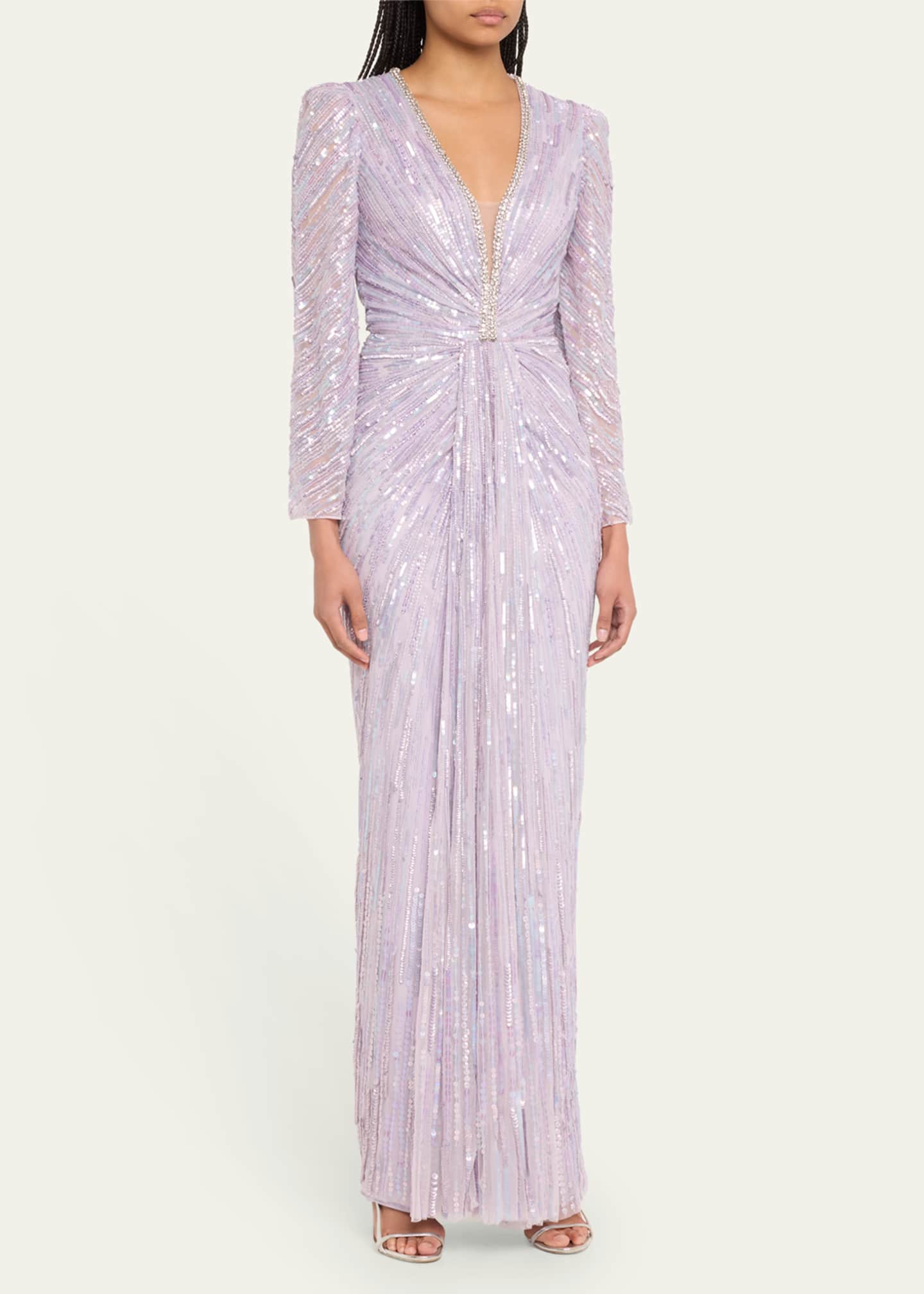 Jenny Packham Darcy Embellished Gown with Gathered Front - Bergdorf Goodman