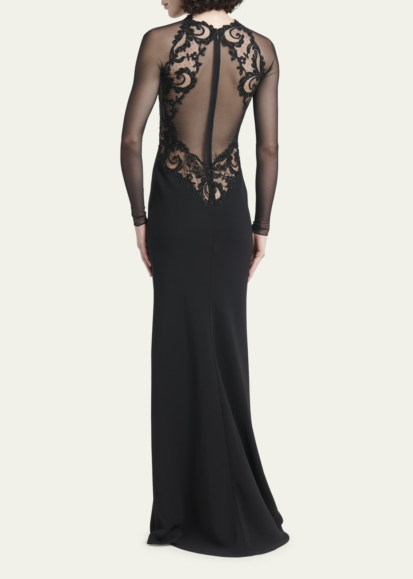 Versace Long Sleeve Lace-Embroidered Gown - Bergdorf Goodman
