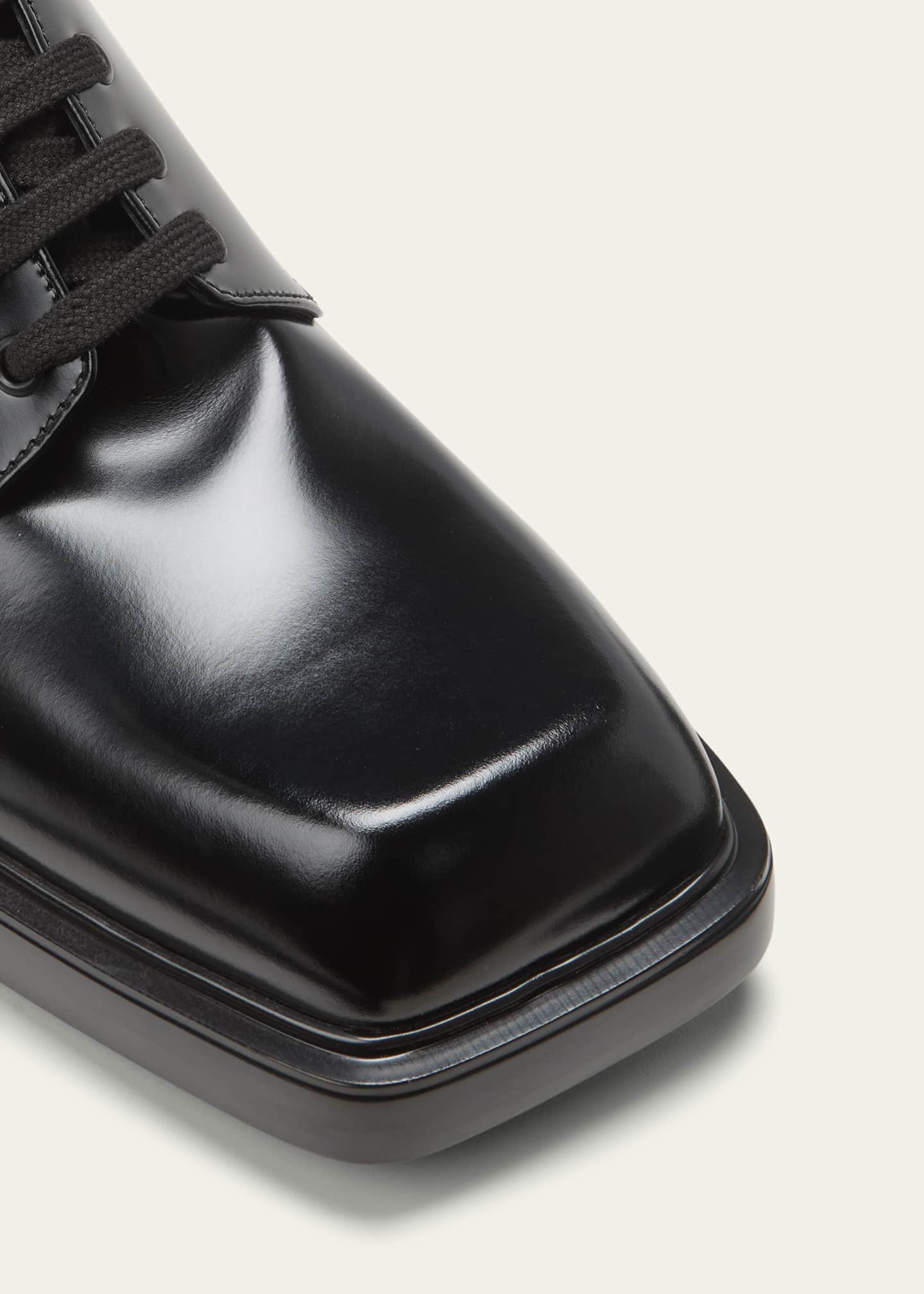 Prada Men's Fender Leather Derby Shoes - Bergdorf Goodman