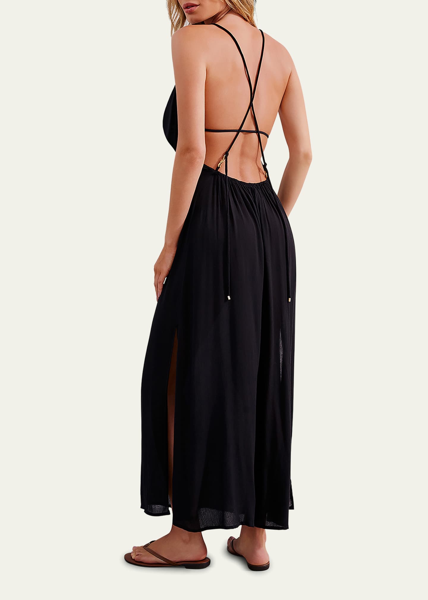 Vix Solid Amalia Maxi Dress Coverup - Bergdorf Goodman