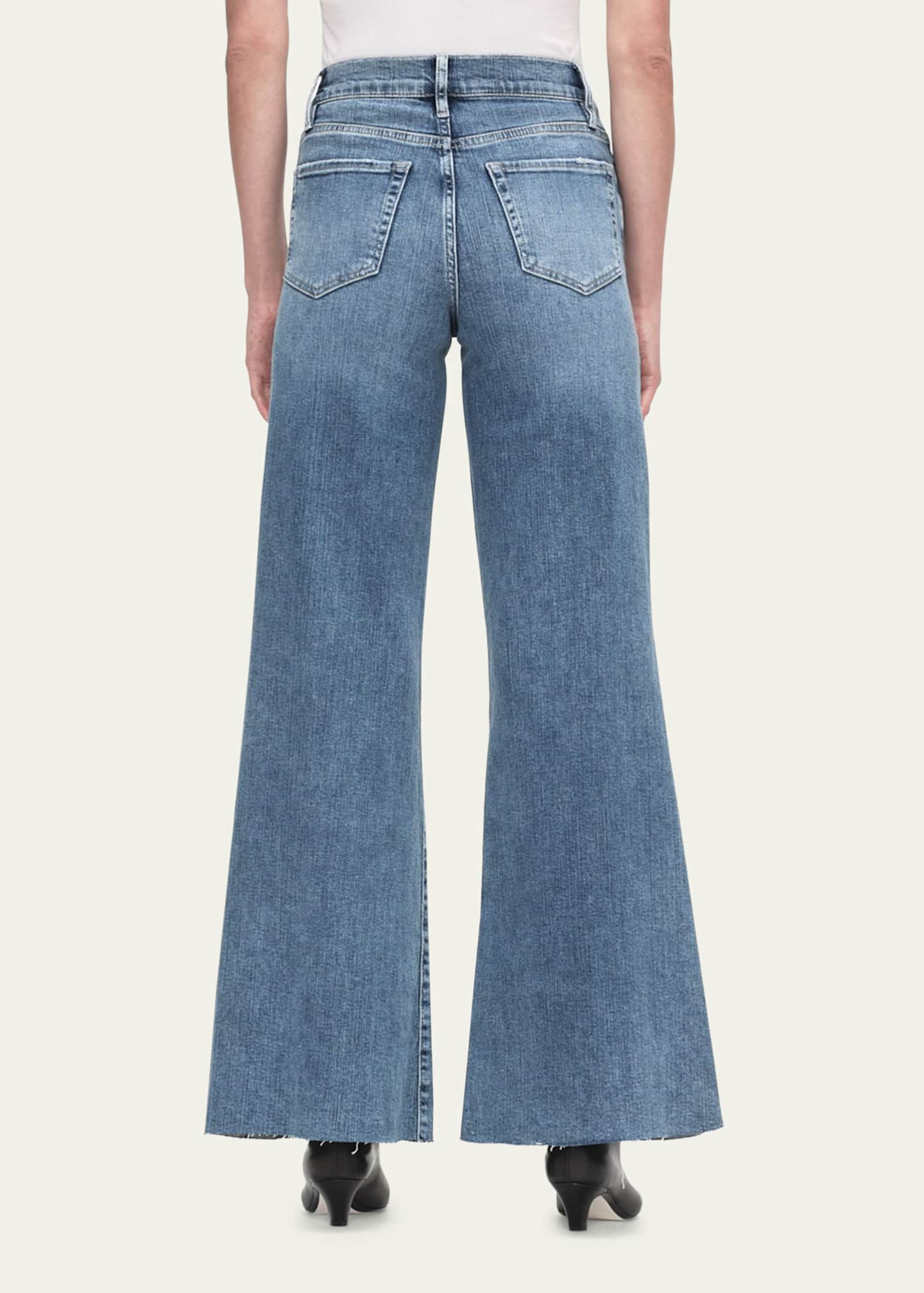 FRAME Le Palazzo Wide-Leg Raw-Hem Cropped Jeans - Bergdorf Goodman