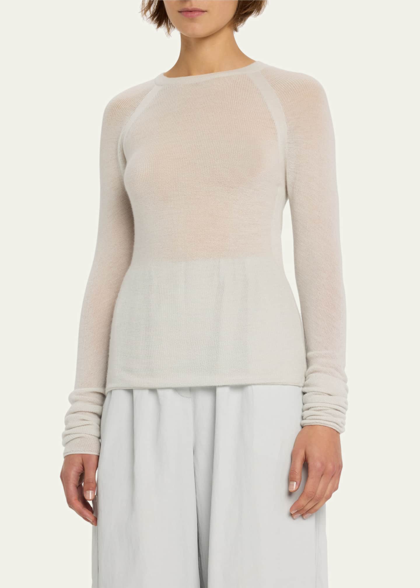 Co Raglan-Sleeve Sheer Cashmere Sweater - Bergdorf Goodman