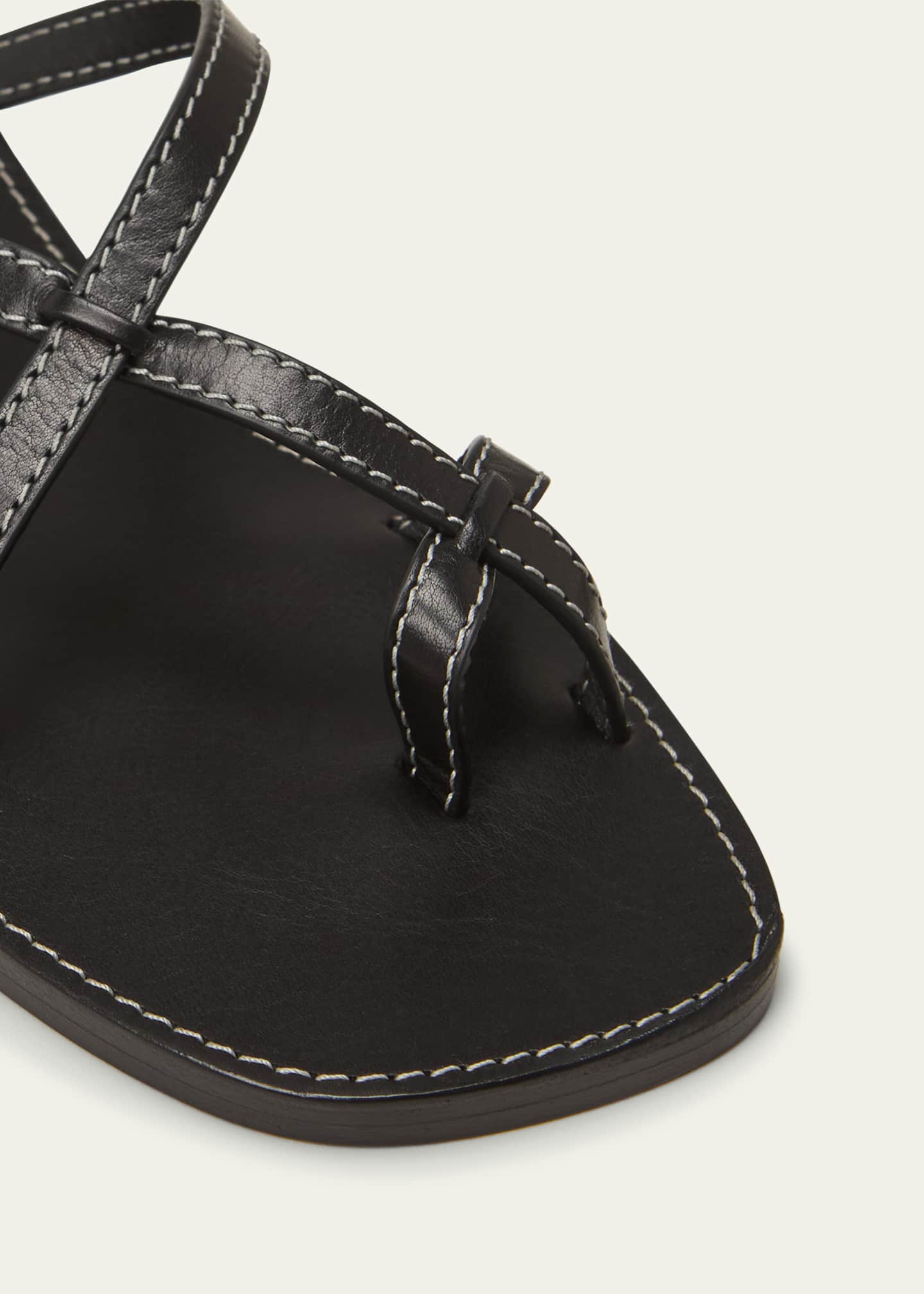 THE ROW Link Leather Toe-Loop Slide Sandals - Bergdorf Goodman