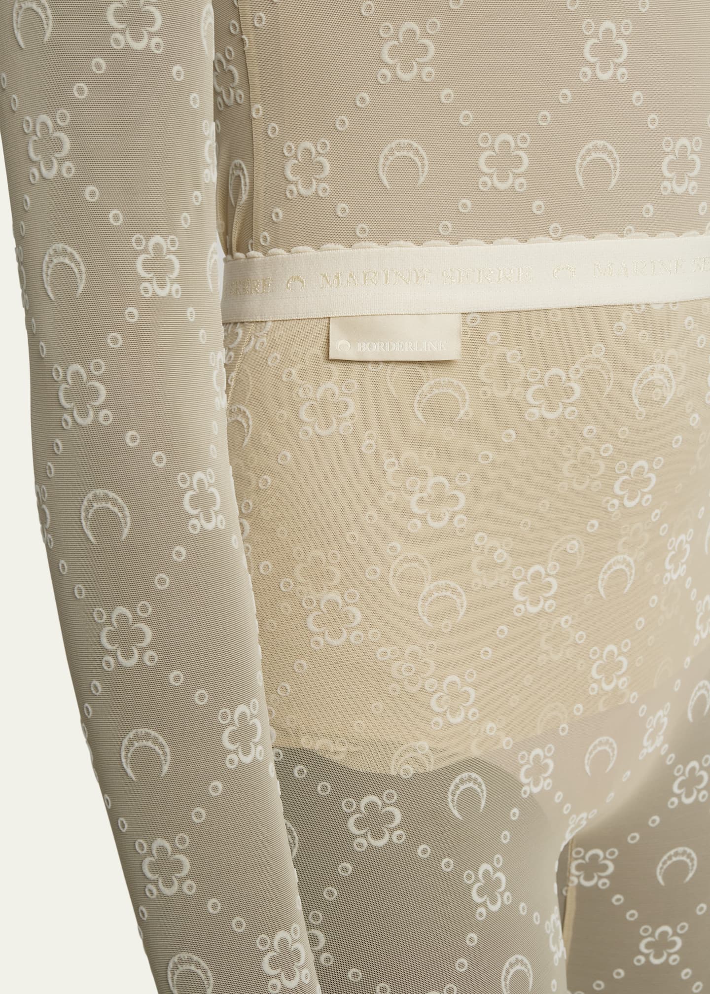 Marine Serre Regenerated Mesh Flock Glitter Footed Leggings - Bergdorf ...