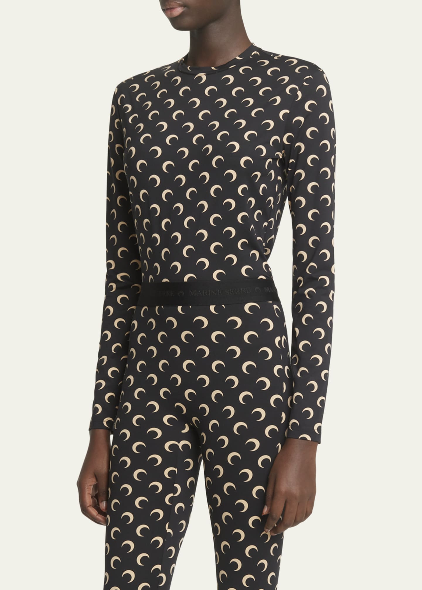 Marine Serre Regenerated Moon-Print Jersey Top - Bergdorf Goodman