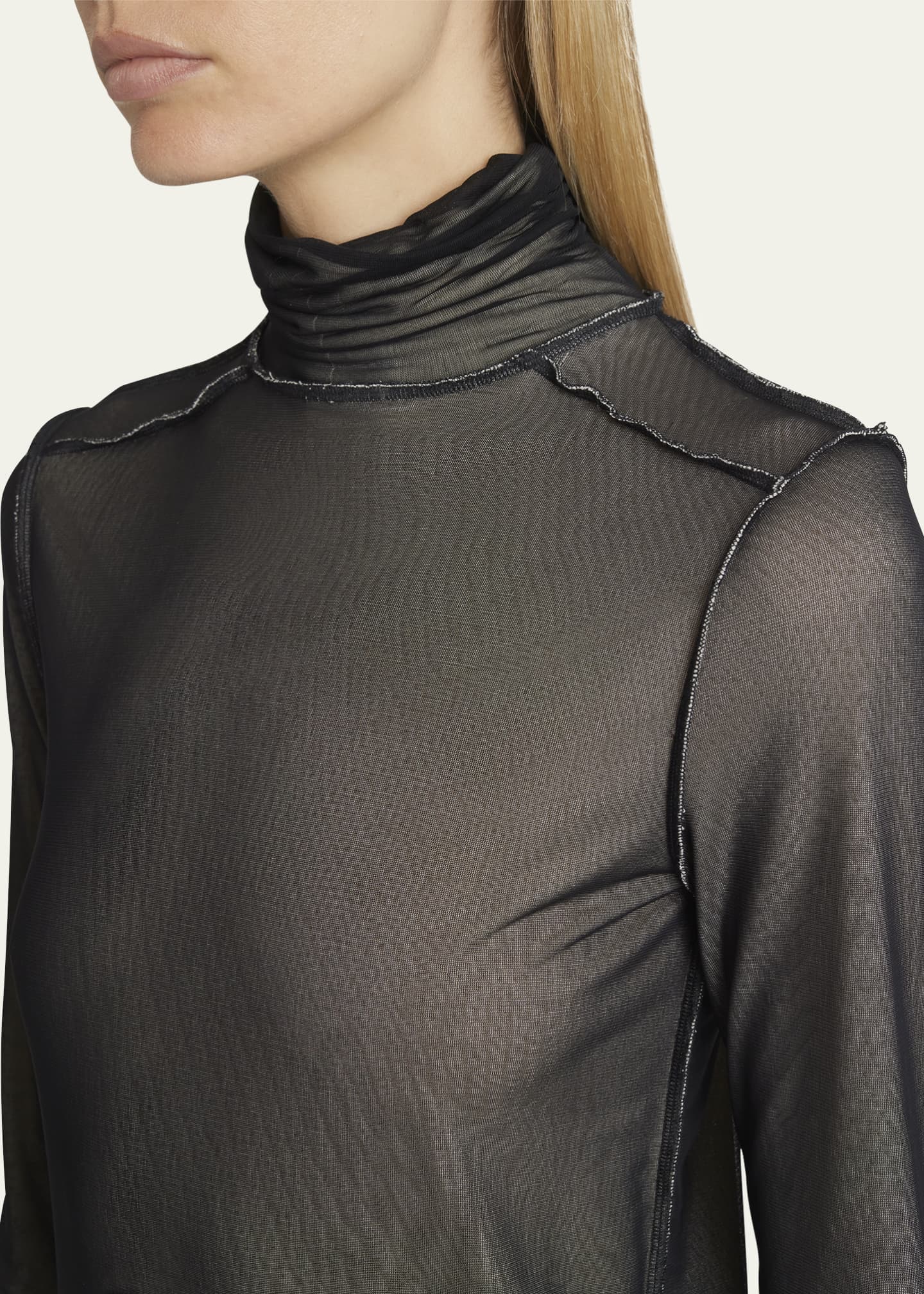 Maison Margiela Sheer Turtleneck Bodysuit - Bergdorf Goodman