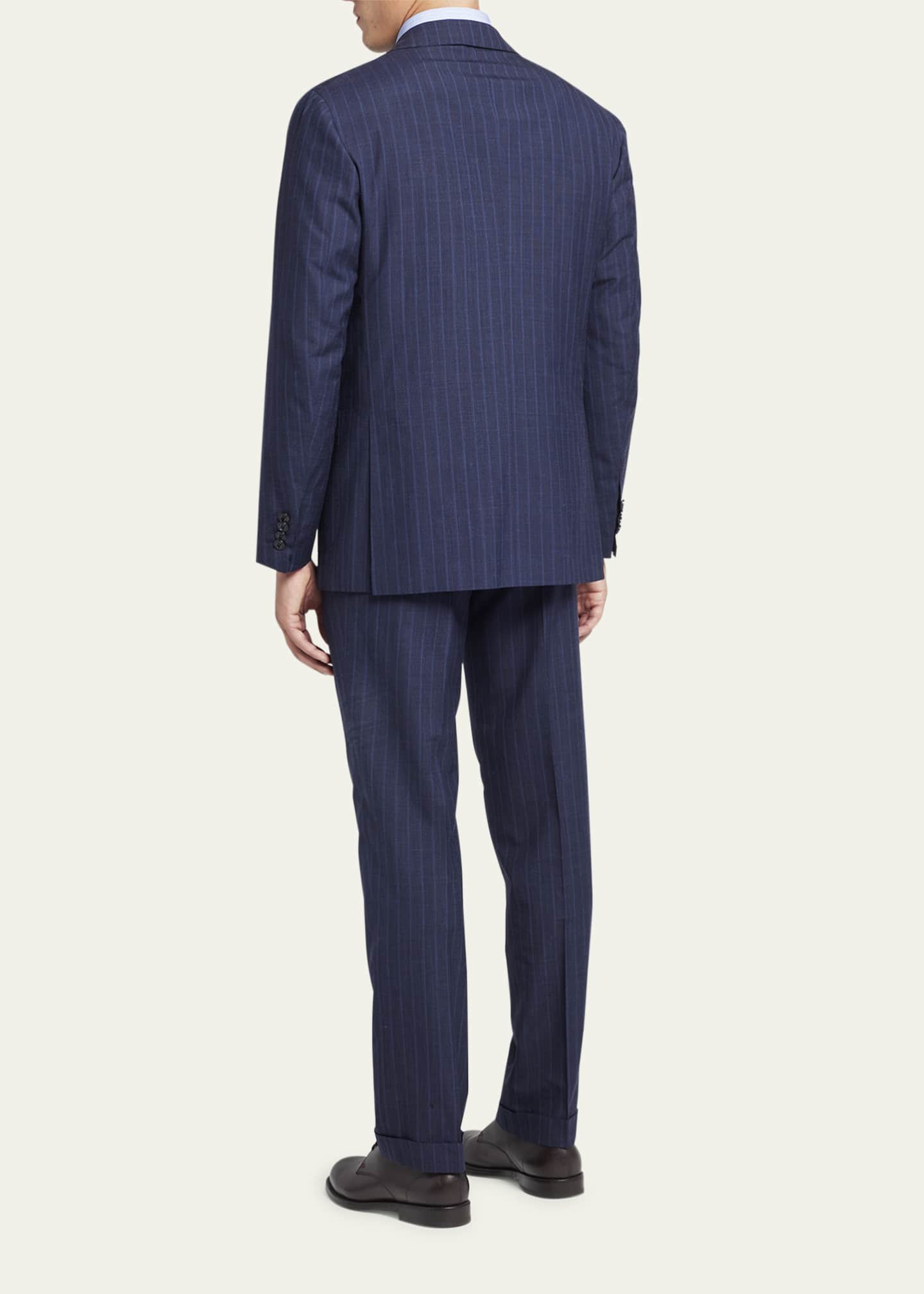 Kiton Men's Shadow Stripe Suit - Bergdorf Goodman