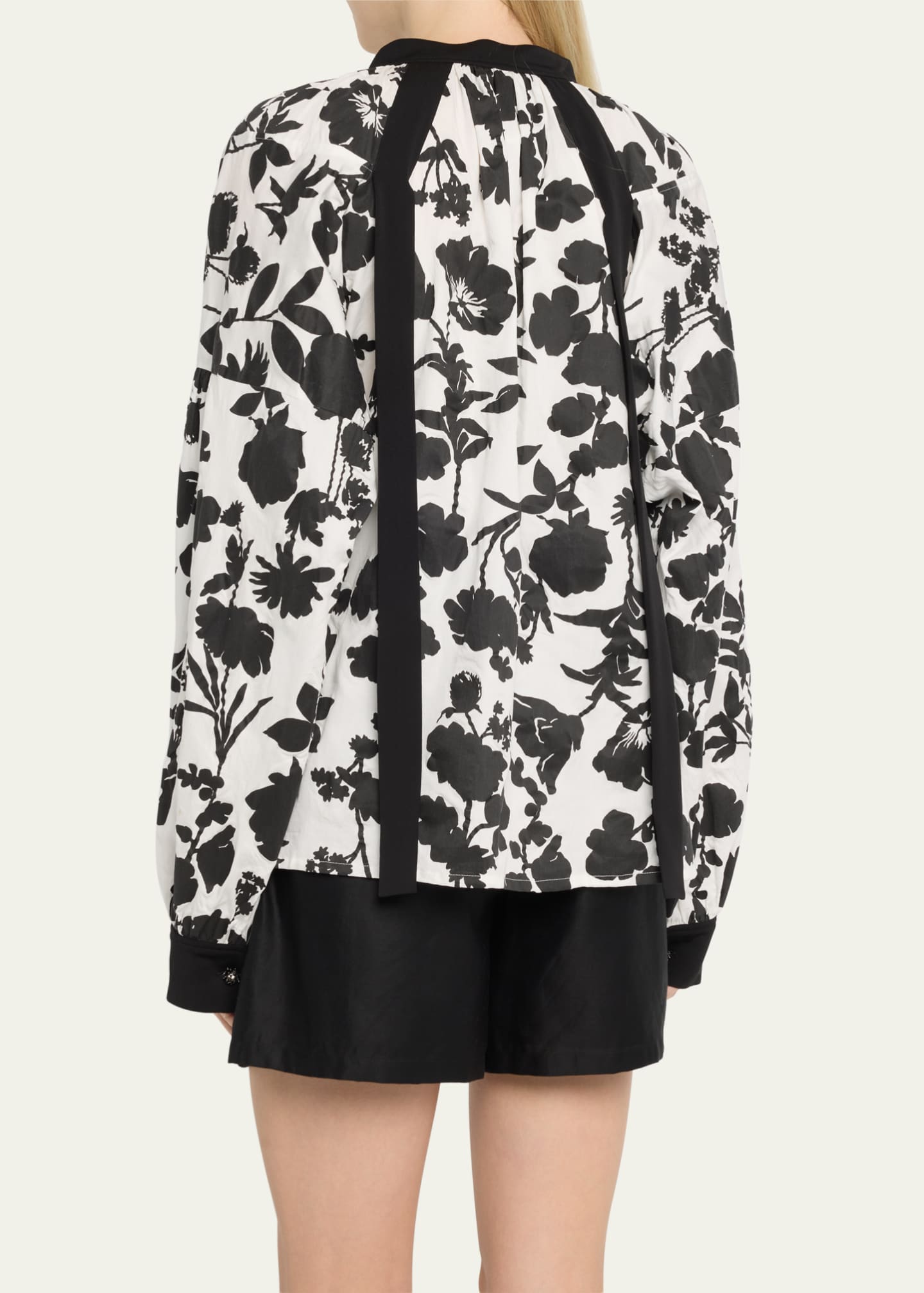 Max Mara Gaetana Floral-Print Long-Sleeve Blouse - Bergdorf Goodman