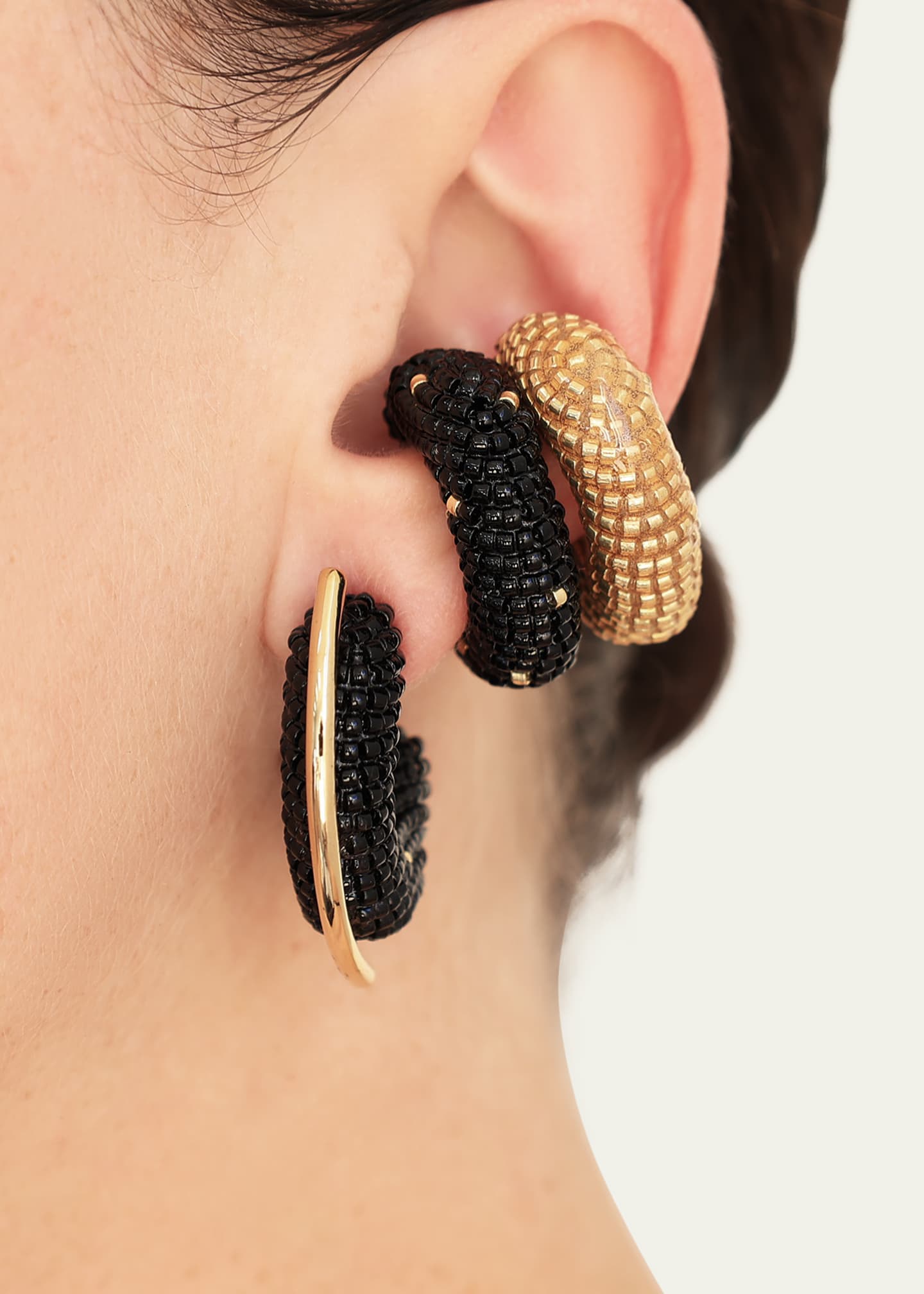 Susana Vega Ora Beaded Ear Cuff in Black, Single - Bergdorf Goodman