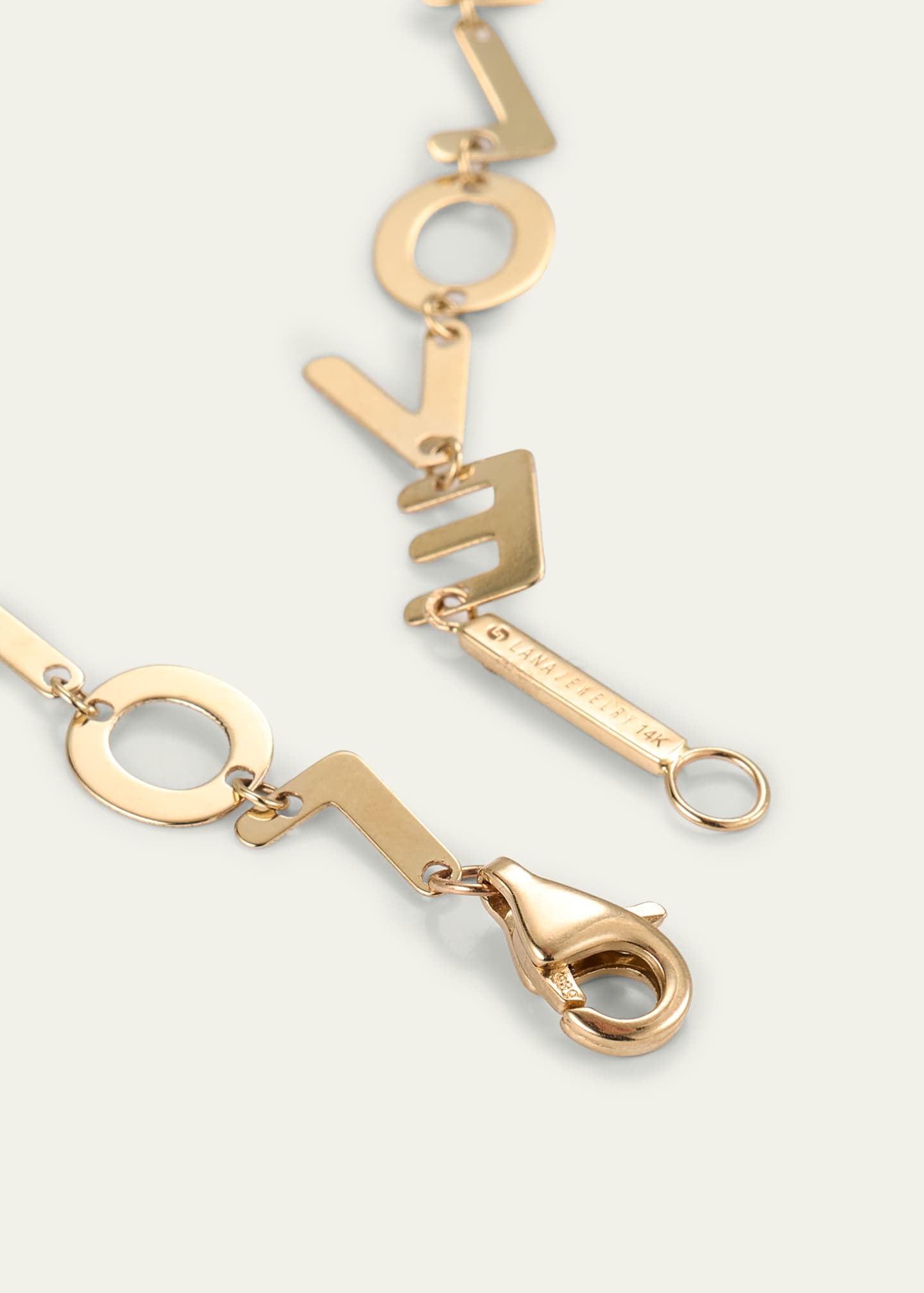 Lana 14K Gold Laser LOVE Chain Bracelet - Bergdorf Goodman