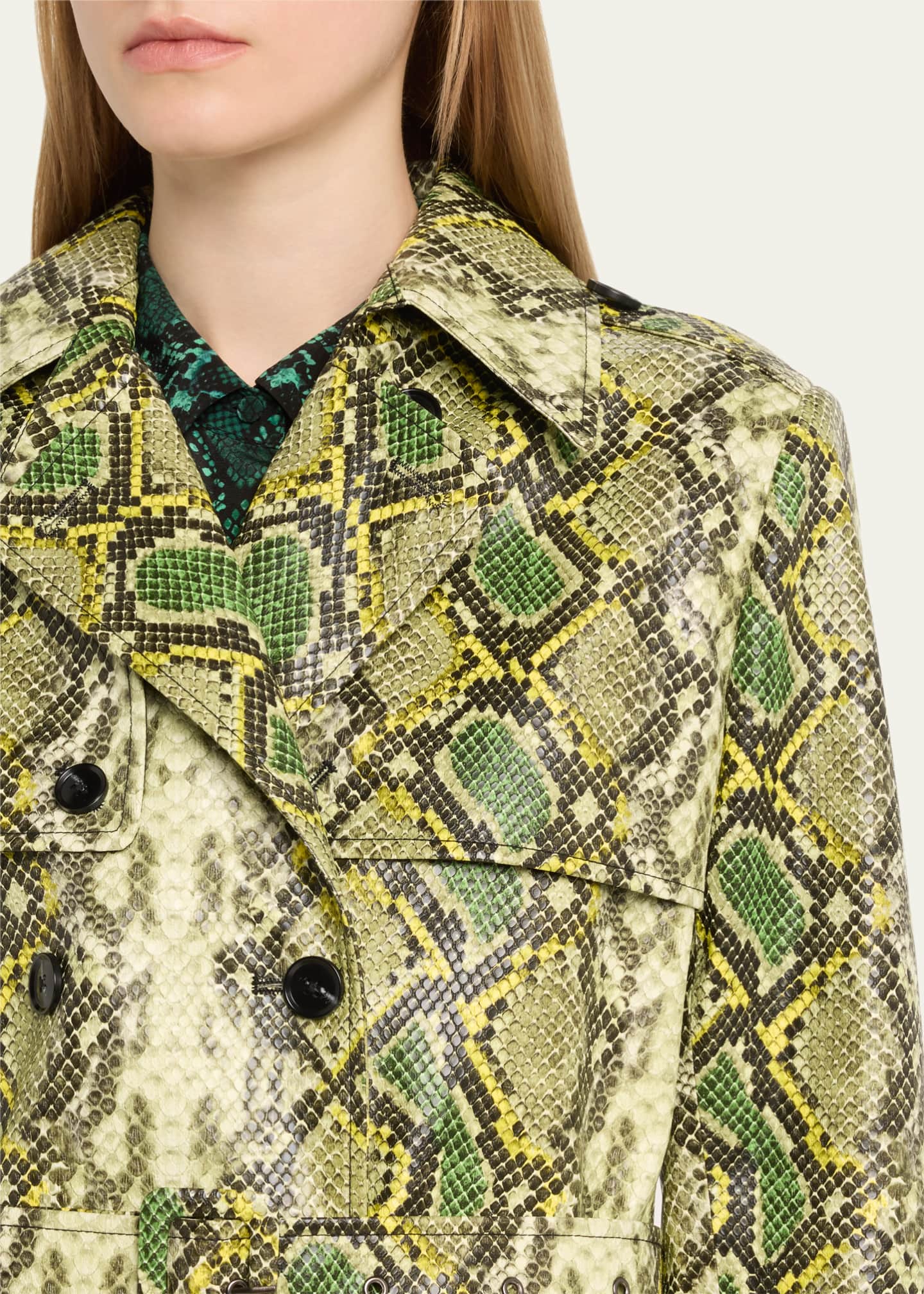 Kobi Halperin Estella Double-Breasted Faux Snakeskin Coat - Bergdorf ...