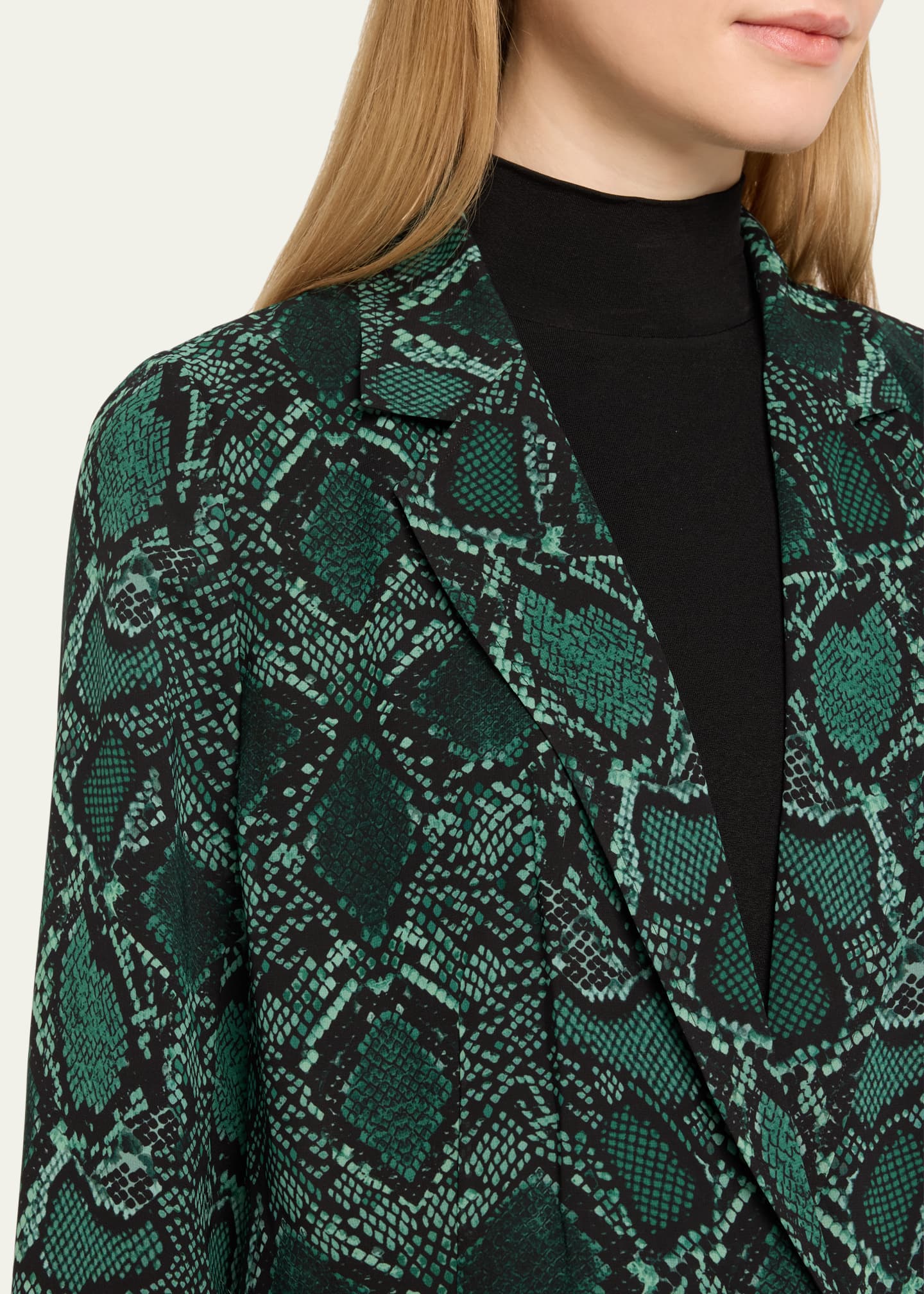 Kobi Halperin Leah Snakeskin-Print Side-Slit Coat - Bergdorf Goodman