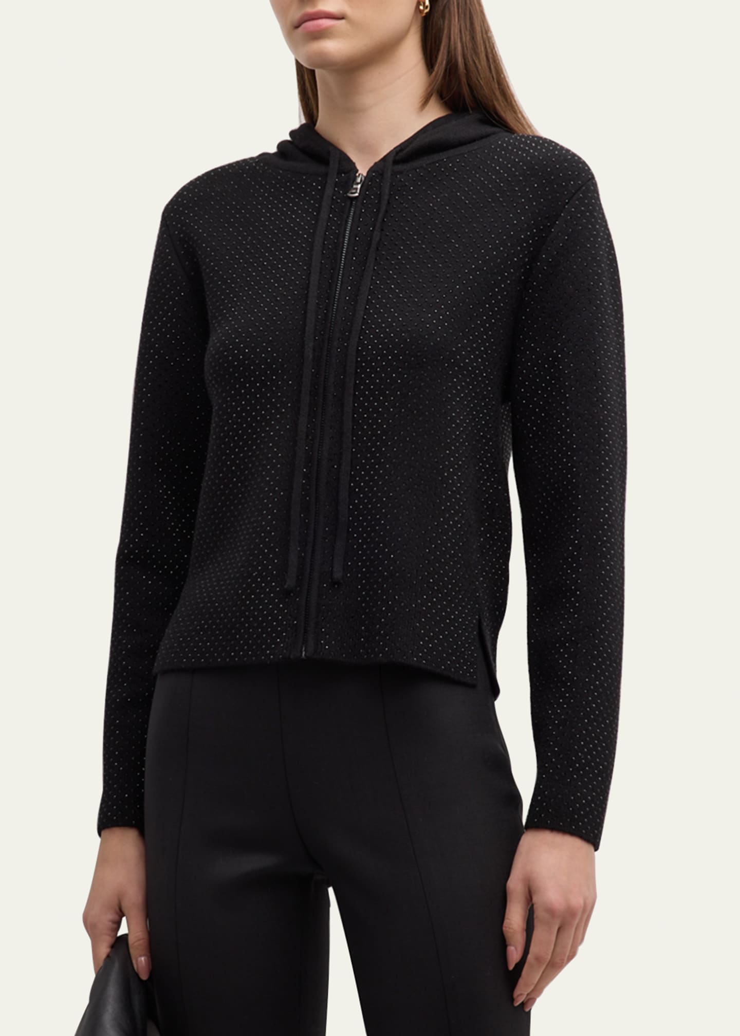 Kobi Halperin Scarlett Hooded Zip-Front Rhinestone Sweater - Bergdorf ...