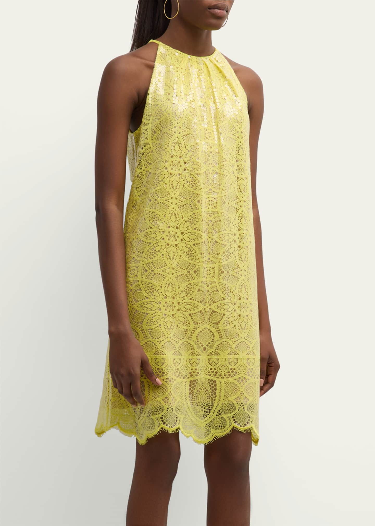 Kobi Halperin Maya Sequin Lace Halter Midi Dress - Bergdorf Goodman