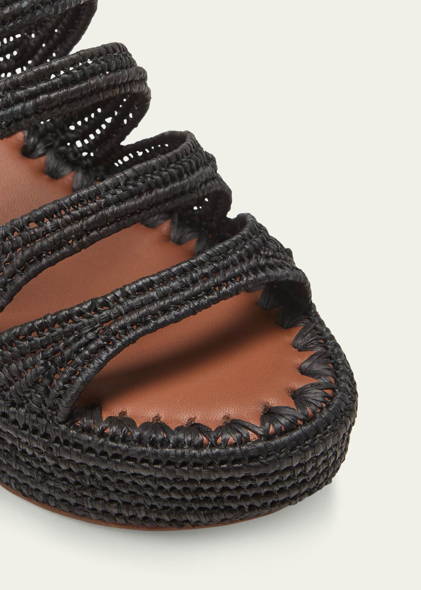 Carrie Forbes Medi Raffia Wedge Slide Sandals - Bergdorf Goodman
