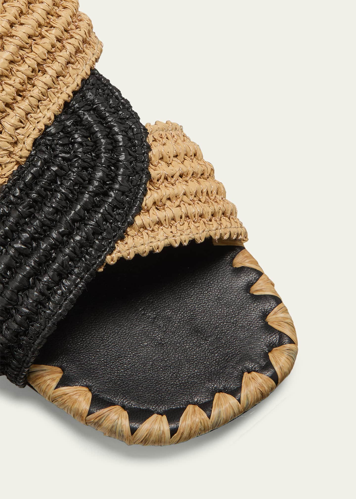 Castaner Prado Bicolor Raffia Slide Sandals - Bergdorf Goodman