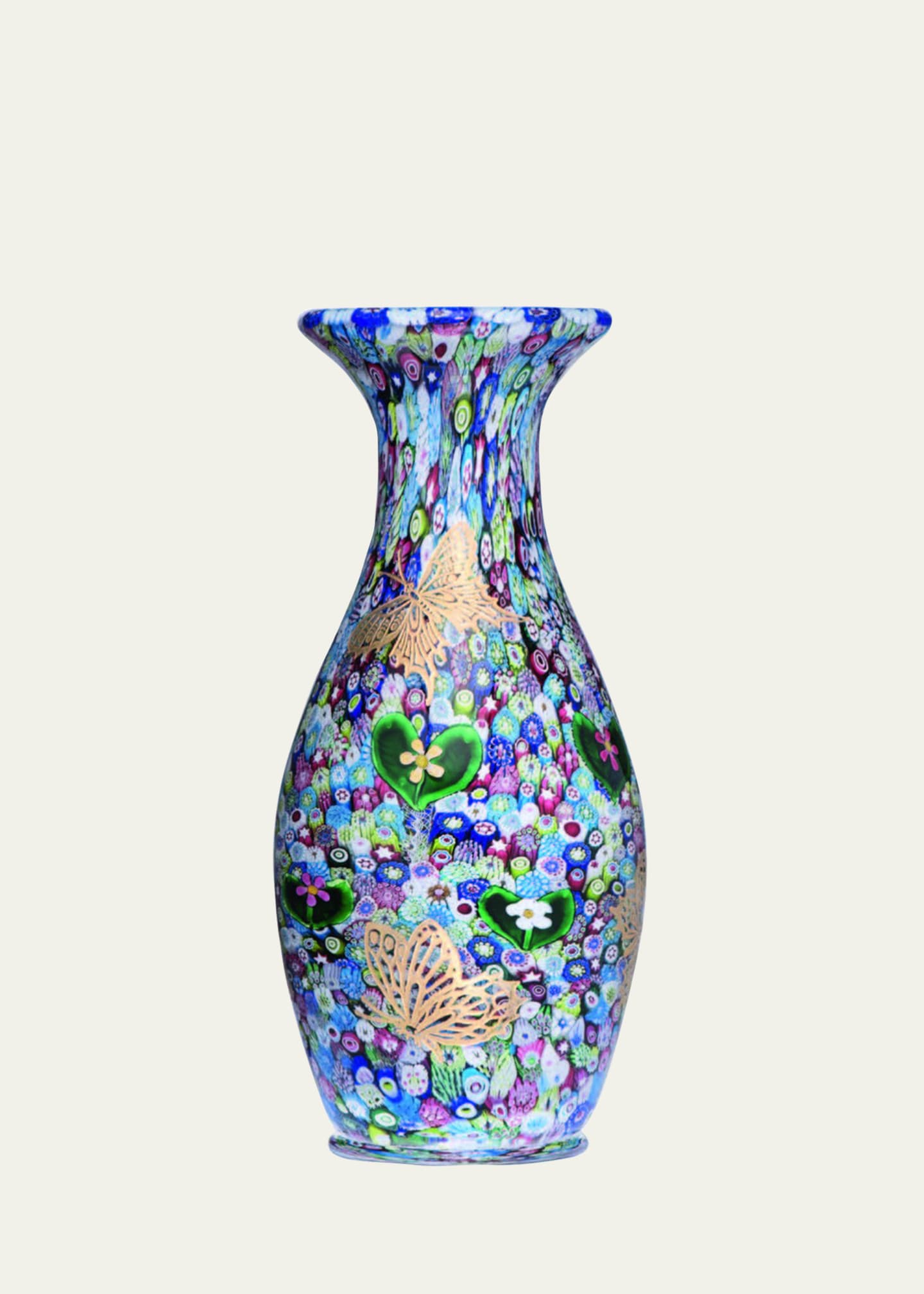 Saint Louis Crystal Reve Butterflies Millefiori Vase - 10" - Bergdorf ...