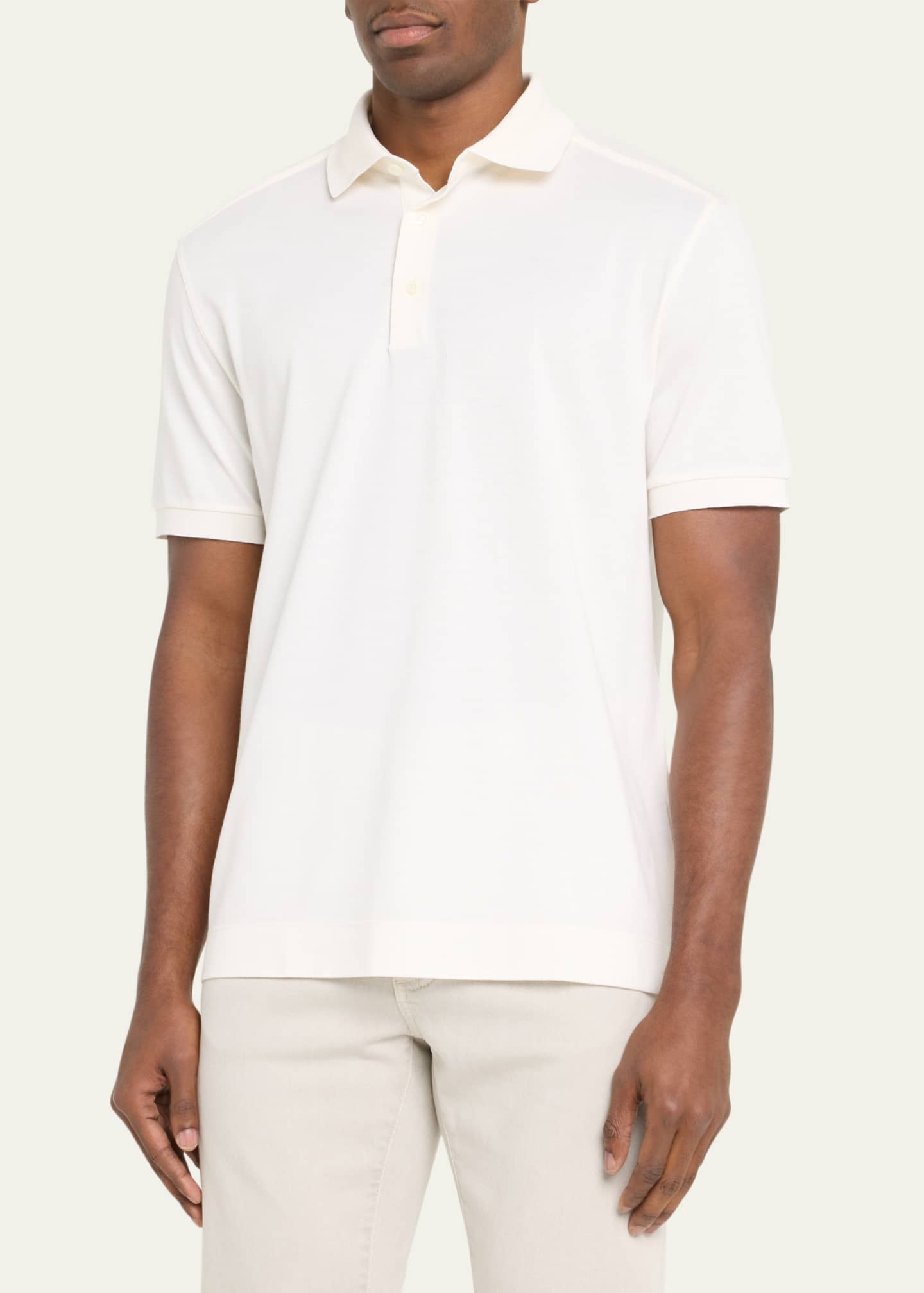 ZEGNA Men's Cotton-Silk Polo Shirt - Bergdorf Goodman