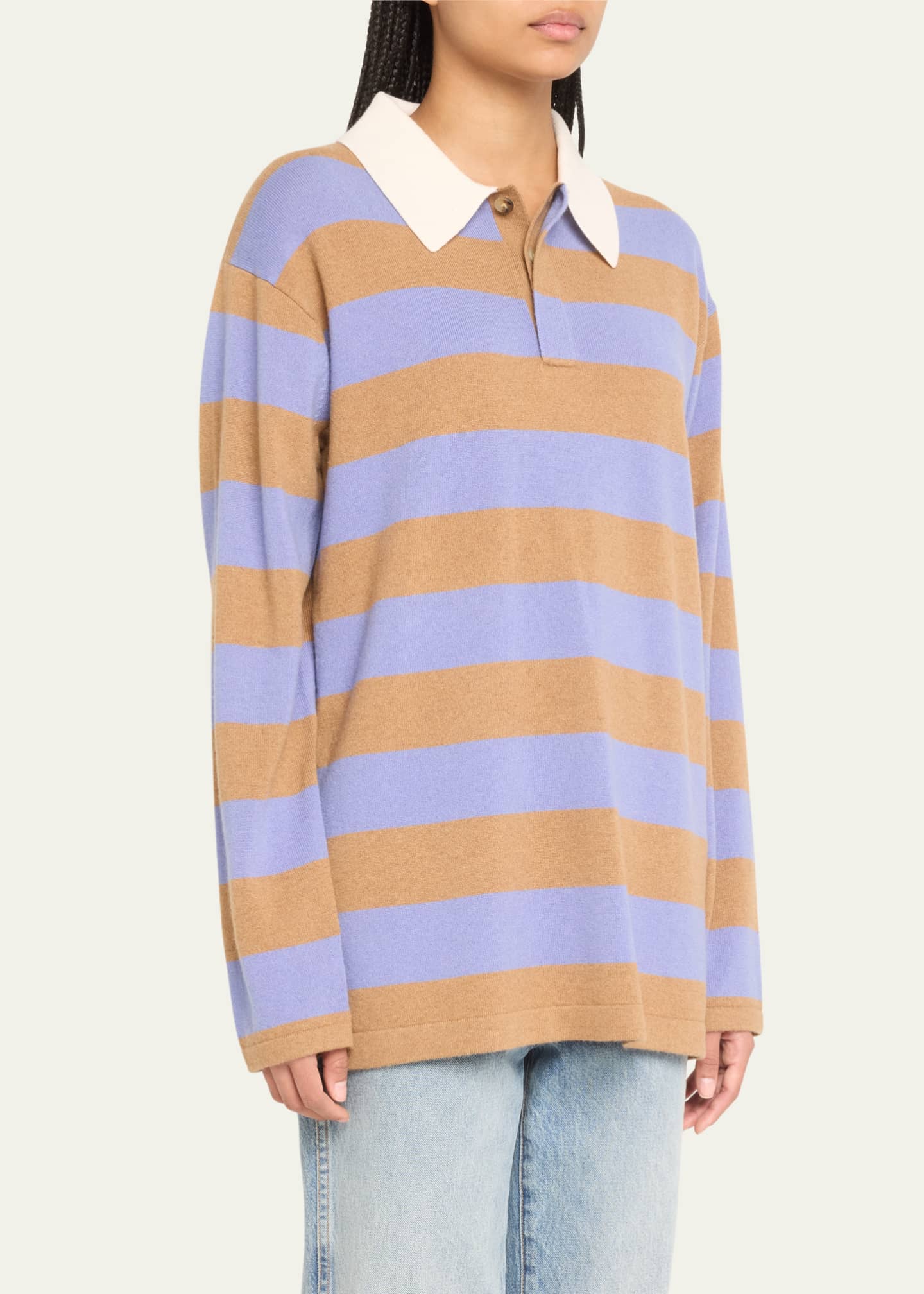 Guest in Residence Cashmere Long-Sleeve Striped Rugby Top - Bergdorf ...