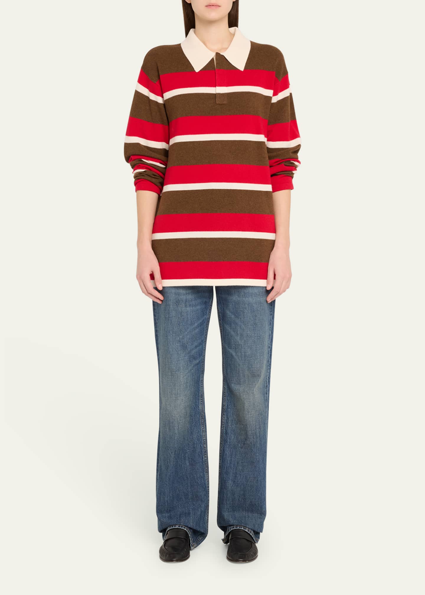 Guest in Residence Cashmere Long-Sleeve Striped Rugby Top - Bergdorf ...