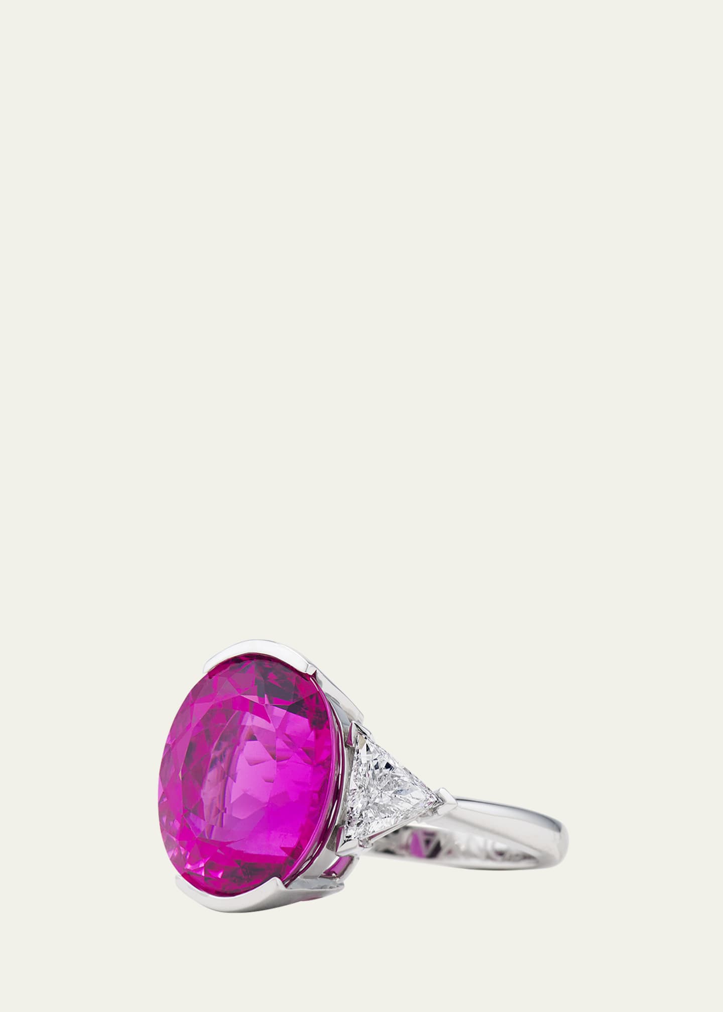 SONYA K. Rubellite and Diamond Platinum Victoria Ring - Bergdorf Goodman