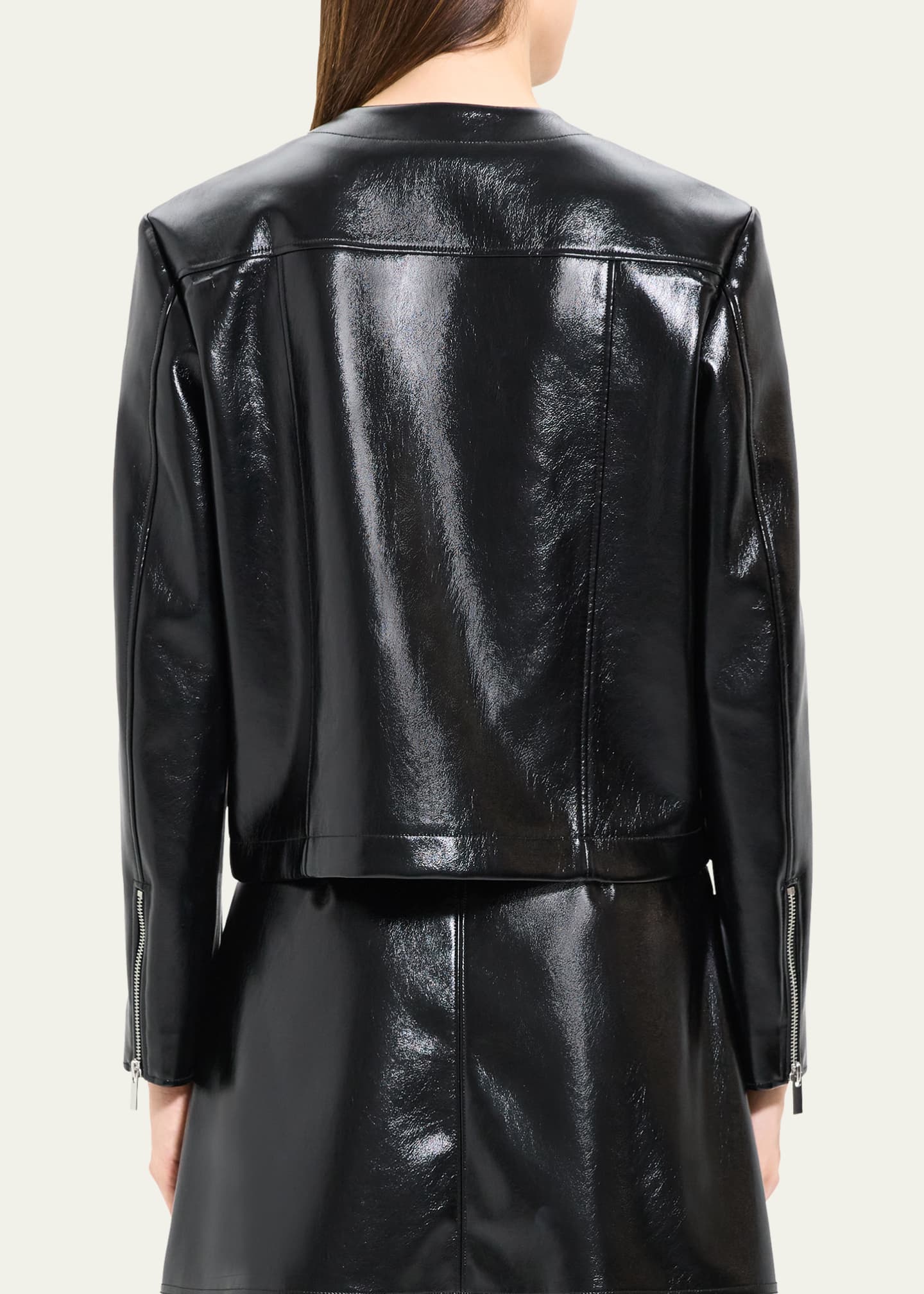 Theory Cropped Jacket in Faux Patent Leather - Bergdorf Goodman