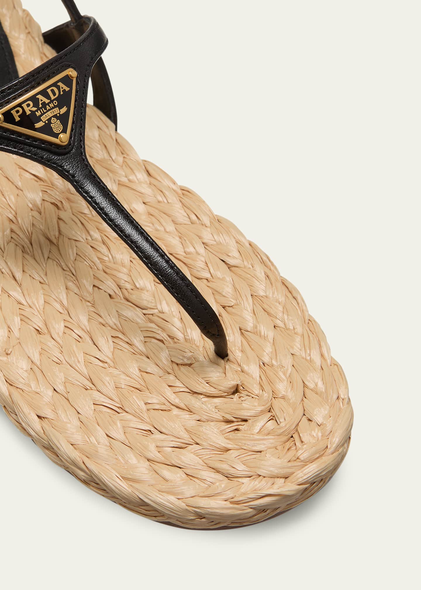 Prada Leather Thong Slingback Espadrille Sandals - Bergdorf Goodman