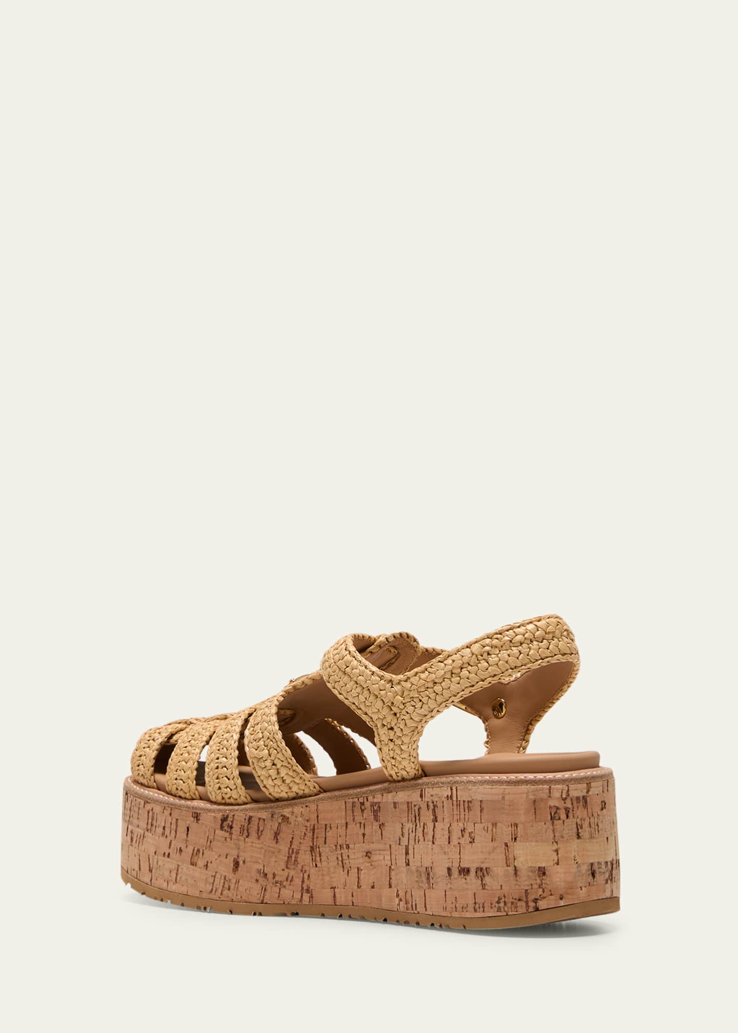 Prada Raffia Cork Platform Fisherman Sandals - Bergdorf Goodman