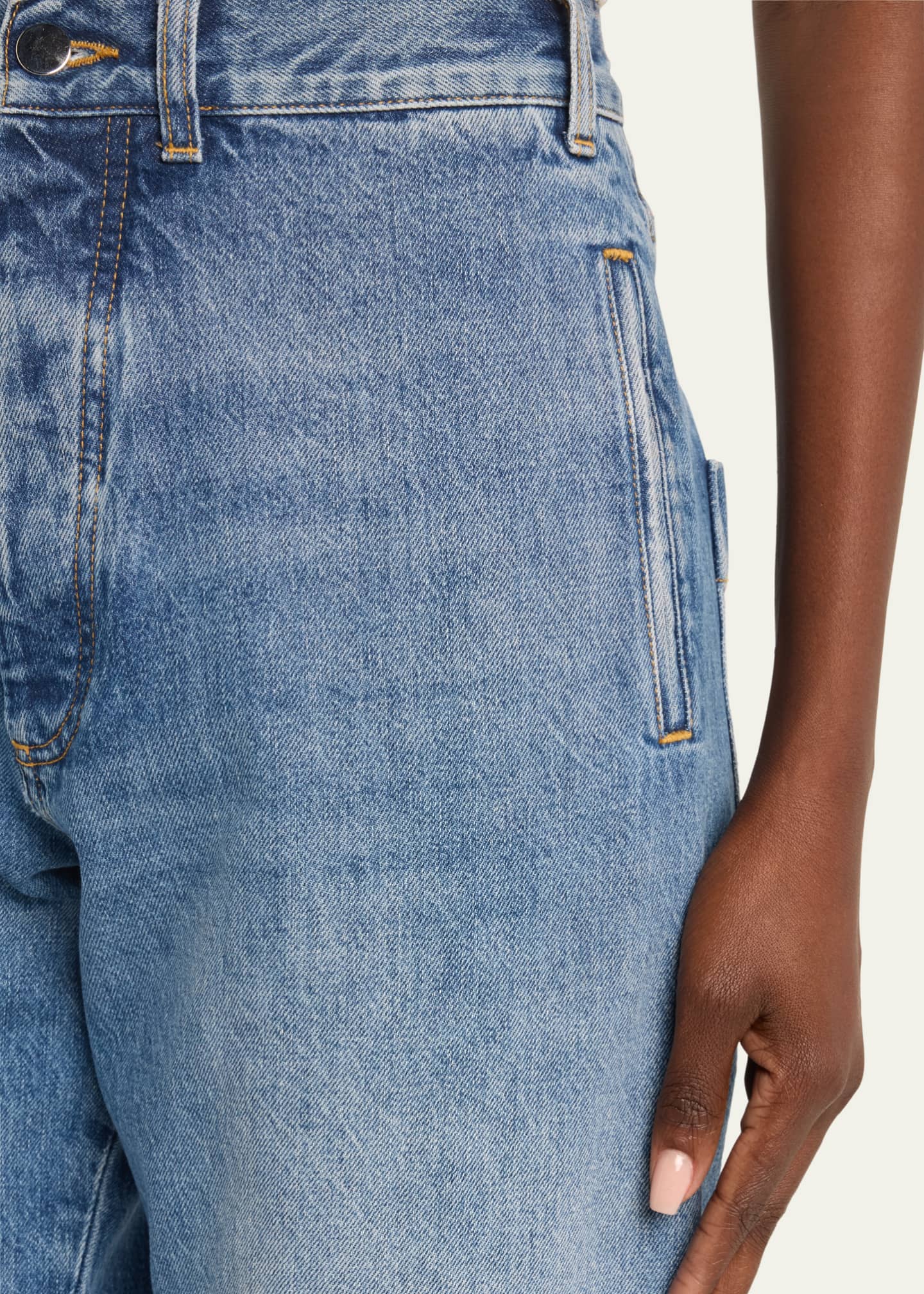 Plan C Denim Belted Trousers - Bergdorf Goodman