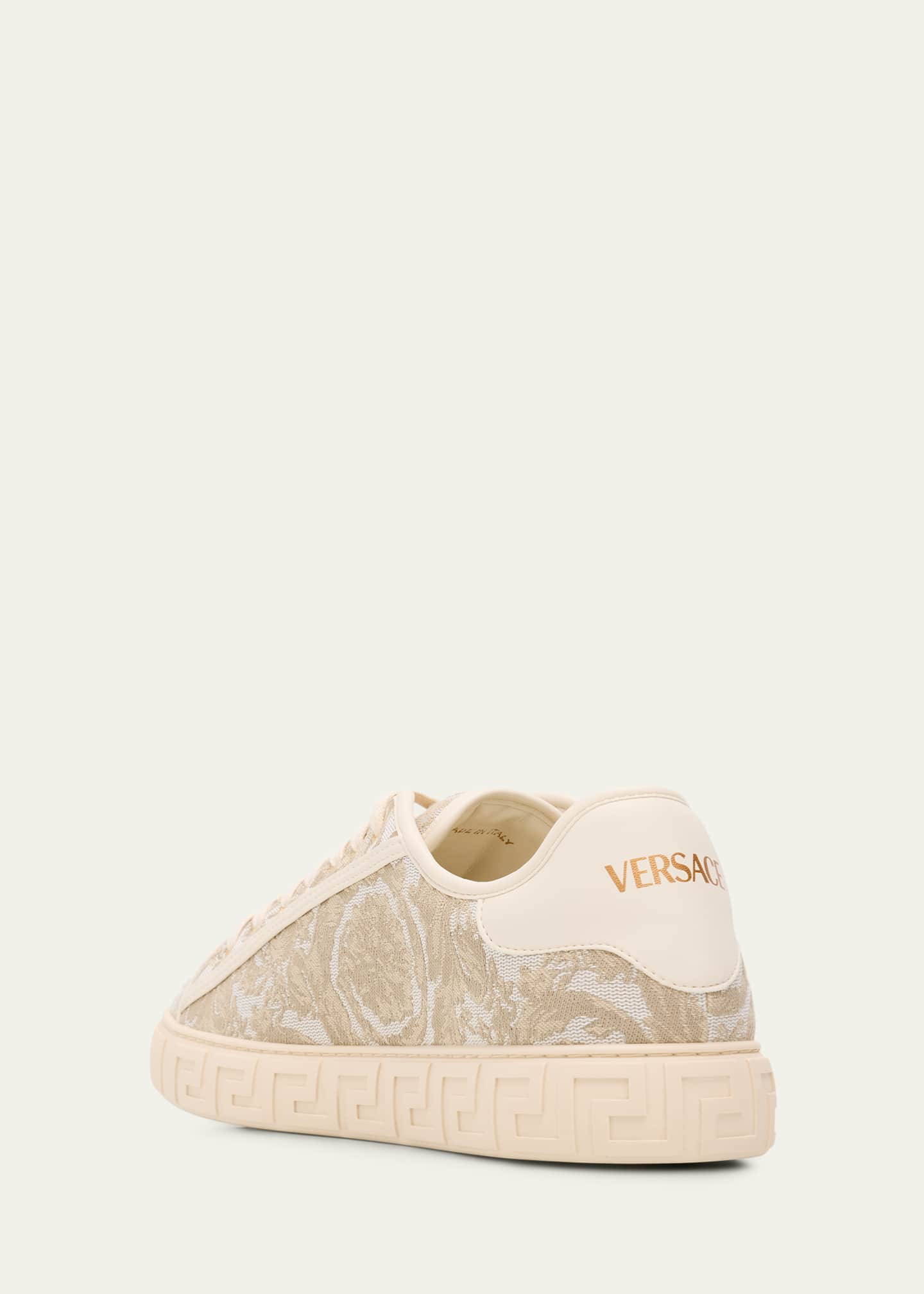 Versace Men's La Greca Baroque Canvas Low-Top Sneakers - Bergdorf Goodman