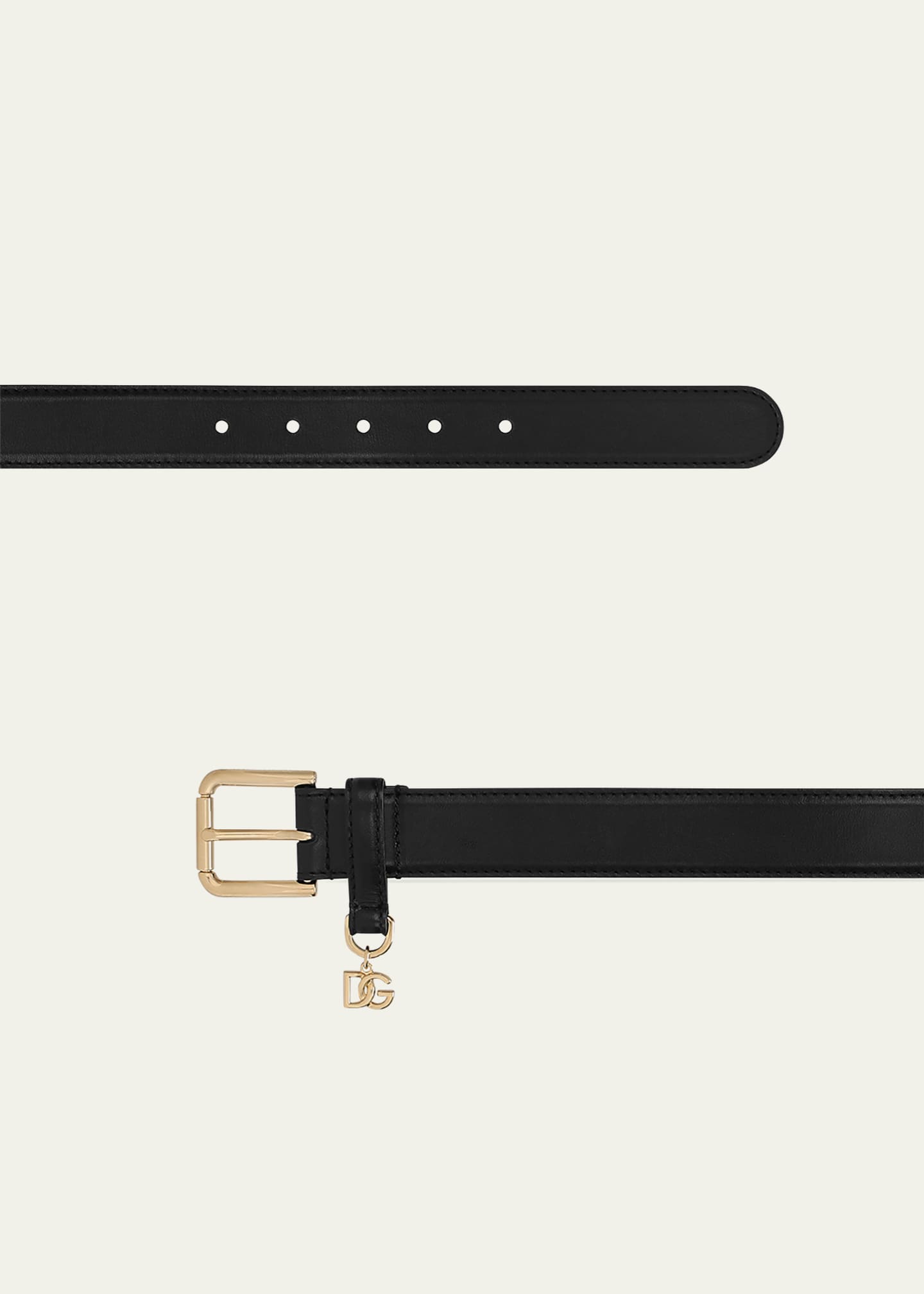 Dolce&Gabbana DG Charm Smooth Leather & Brass Belt - Bergdorf Goodman