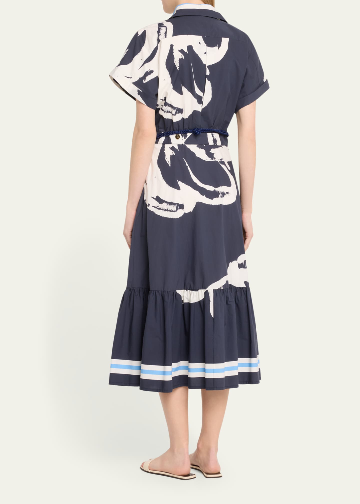 Silvia Tcherassi Loni Abstract Print Belted Midi Shirtdress Bergdorf