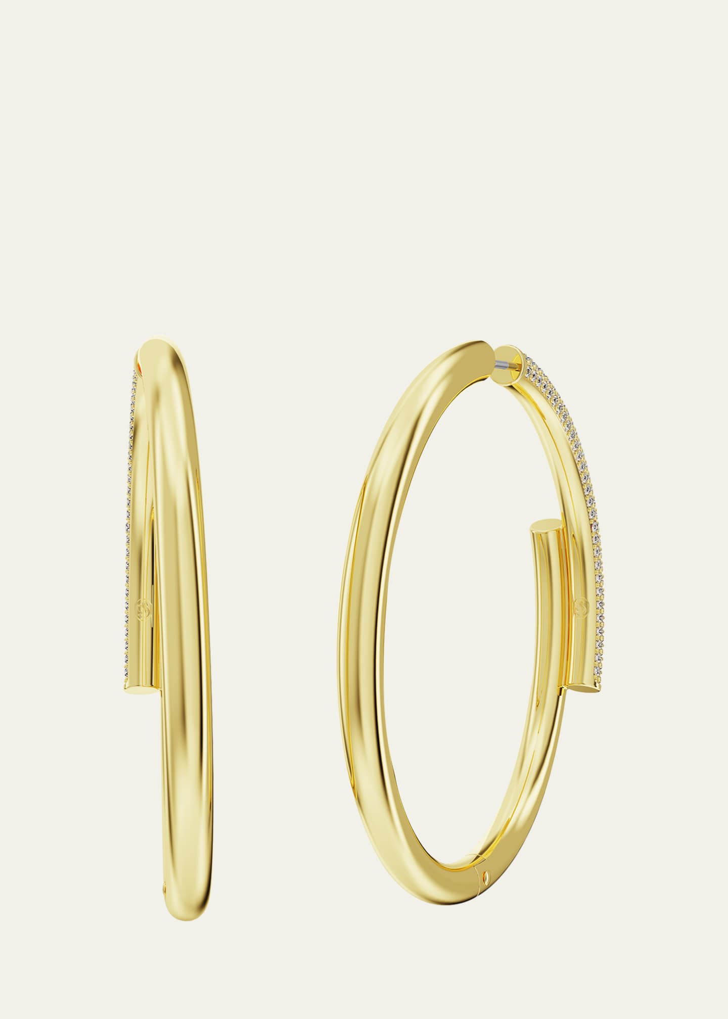 SWAROVSKI Dextera Crystal Pave Crossover Hoop Earrings - Bergdorf Goodman