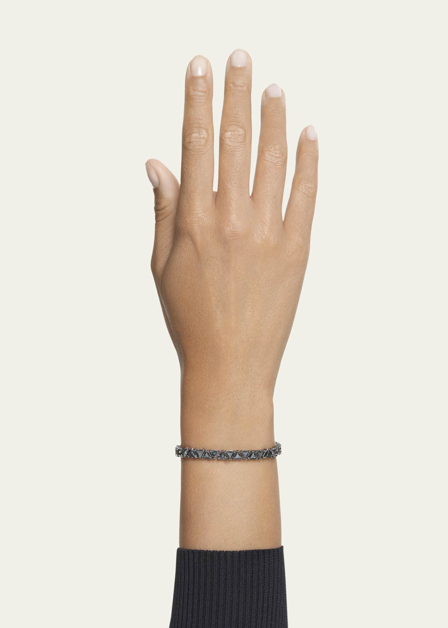 SWAROVSKI Matrix Ruthenium-Tone Triangle-Cut Black Crystal Tennis ...