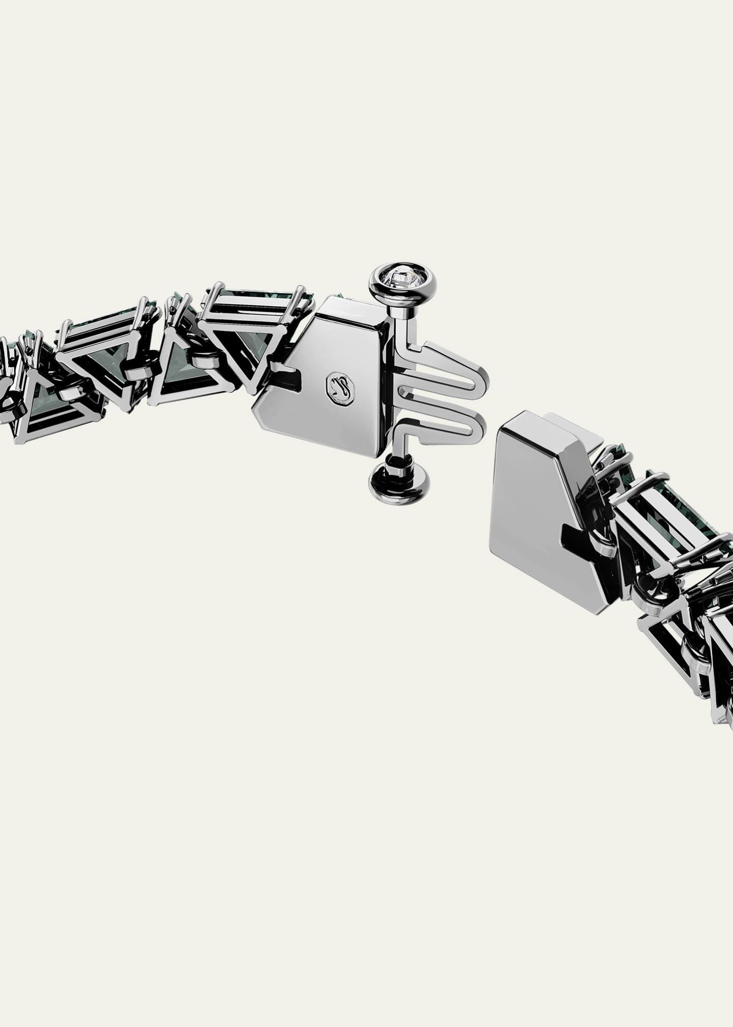 SWAROVSKI Matrix Ruthenium-Tone Triangle-Cut Black Crystal Tennis ...