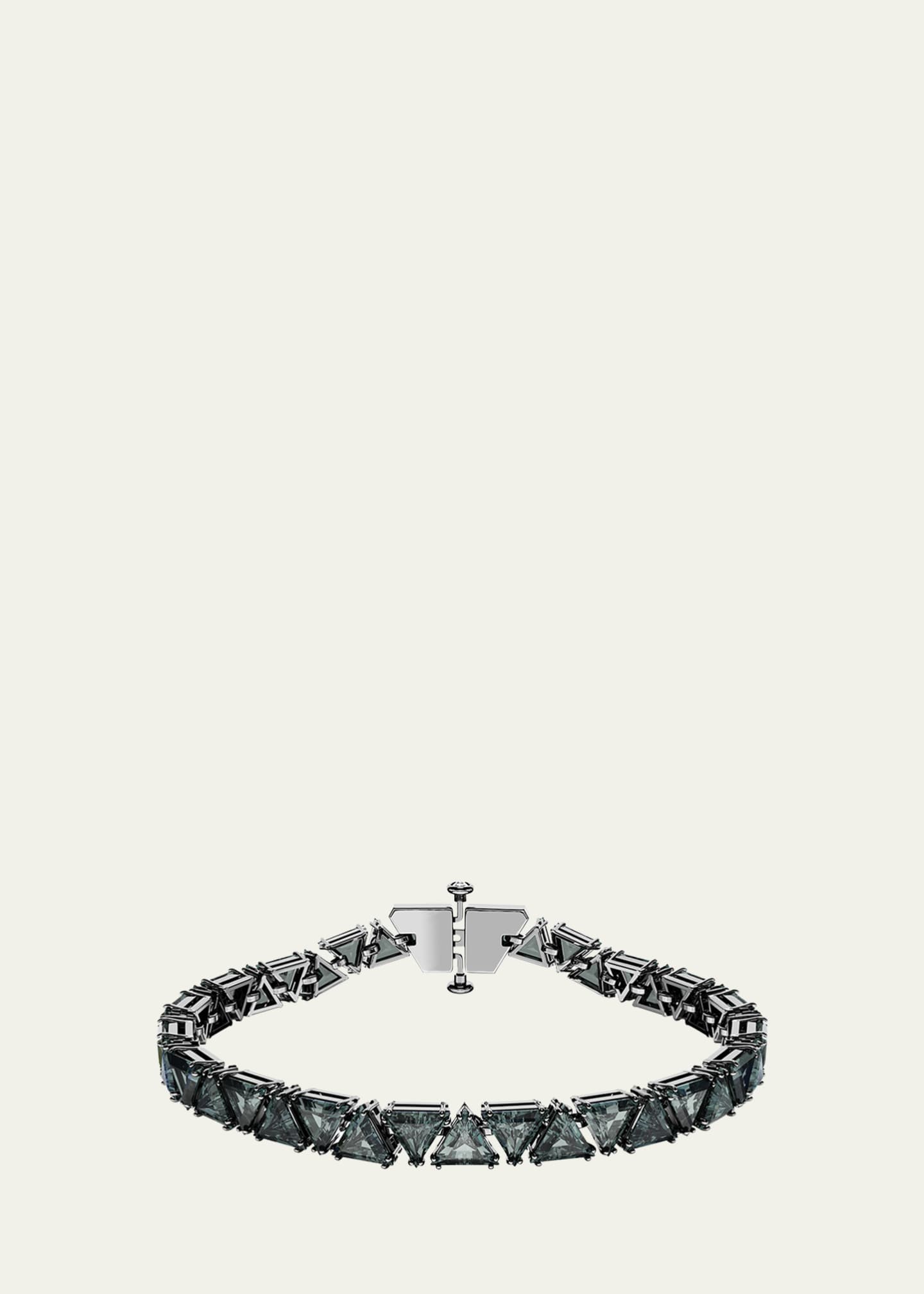 SWAROVSKI Matrix Ruthenium-Tone Triangle-Cut Black Crystal Tennis ...