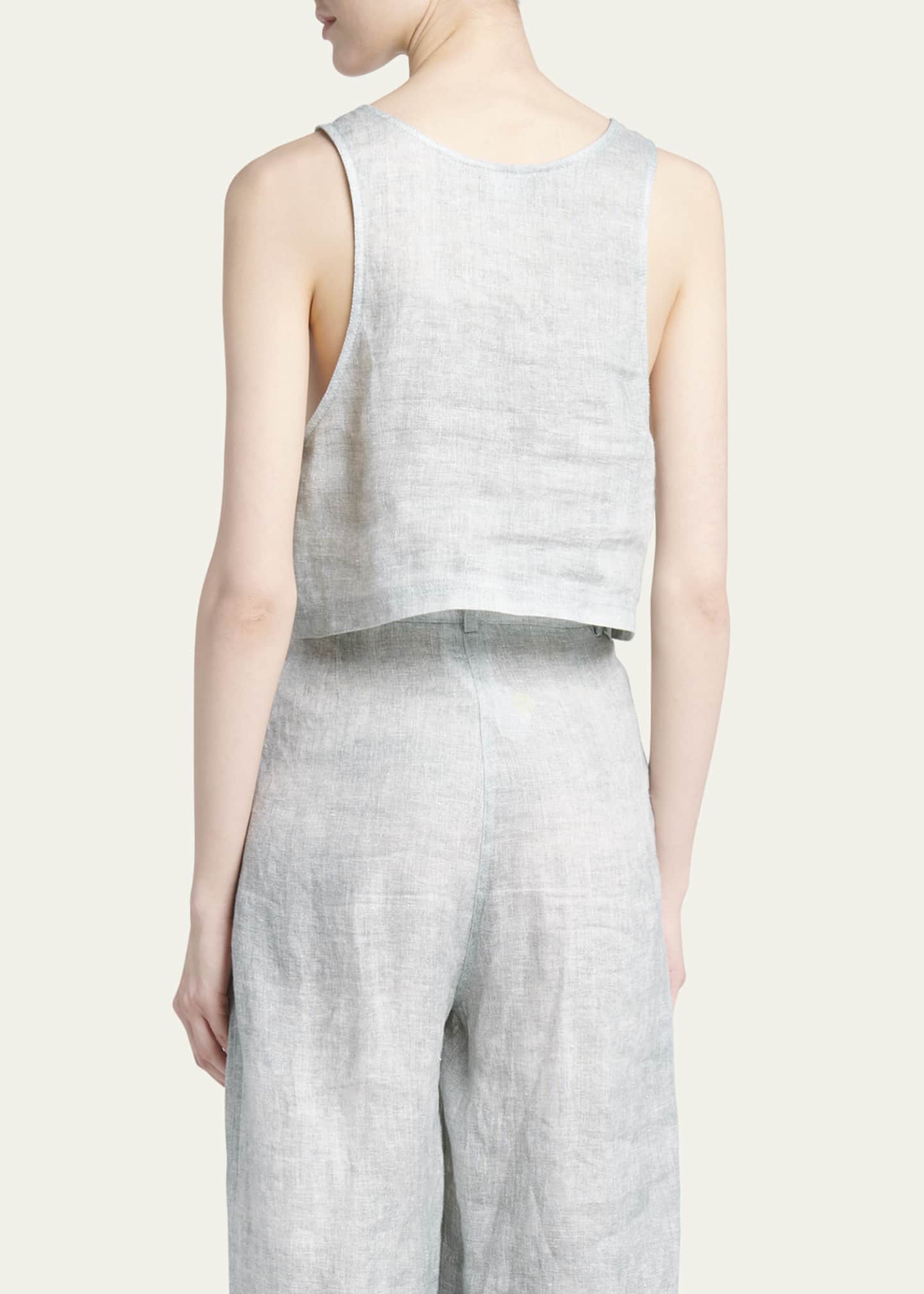 Giorgio Armani Linen Denim Effect Tank Top - Bergdorf Goodman