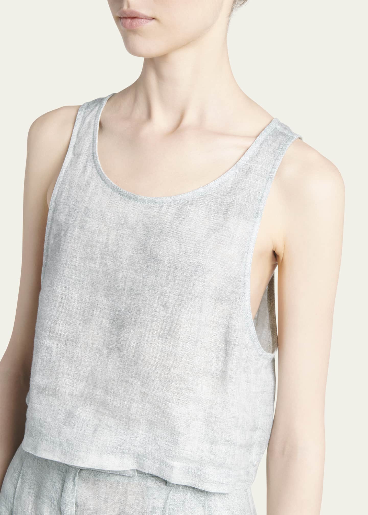 Giorgio Armani Linen Denim Effect Tank Top - Bergdorf Goodman