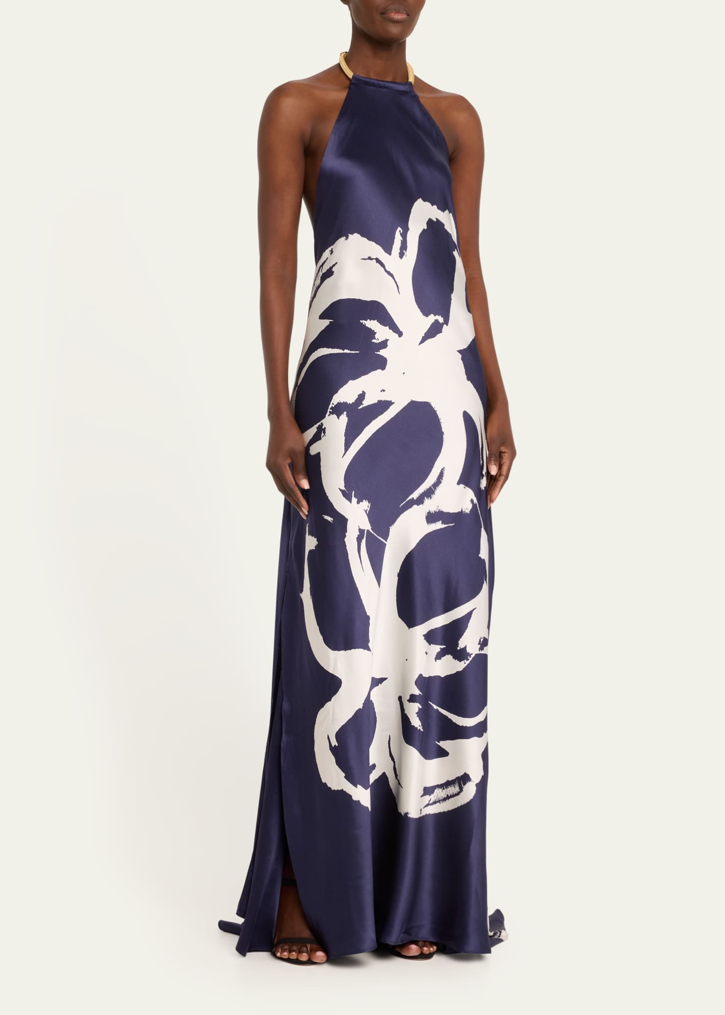 Silvia Tcherassi Zeffa Floral-Print Backless Silk Maxi Dress - Bergdorf ...